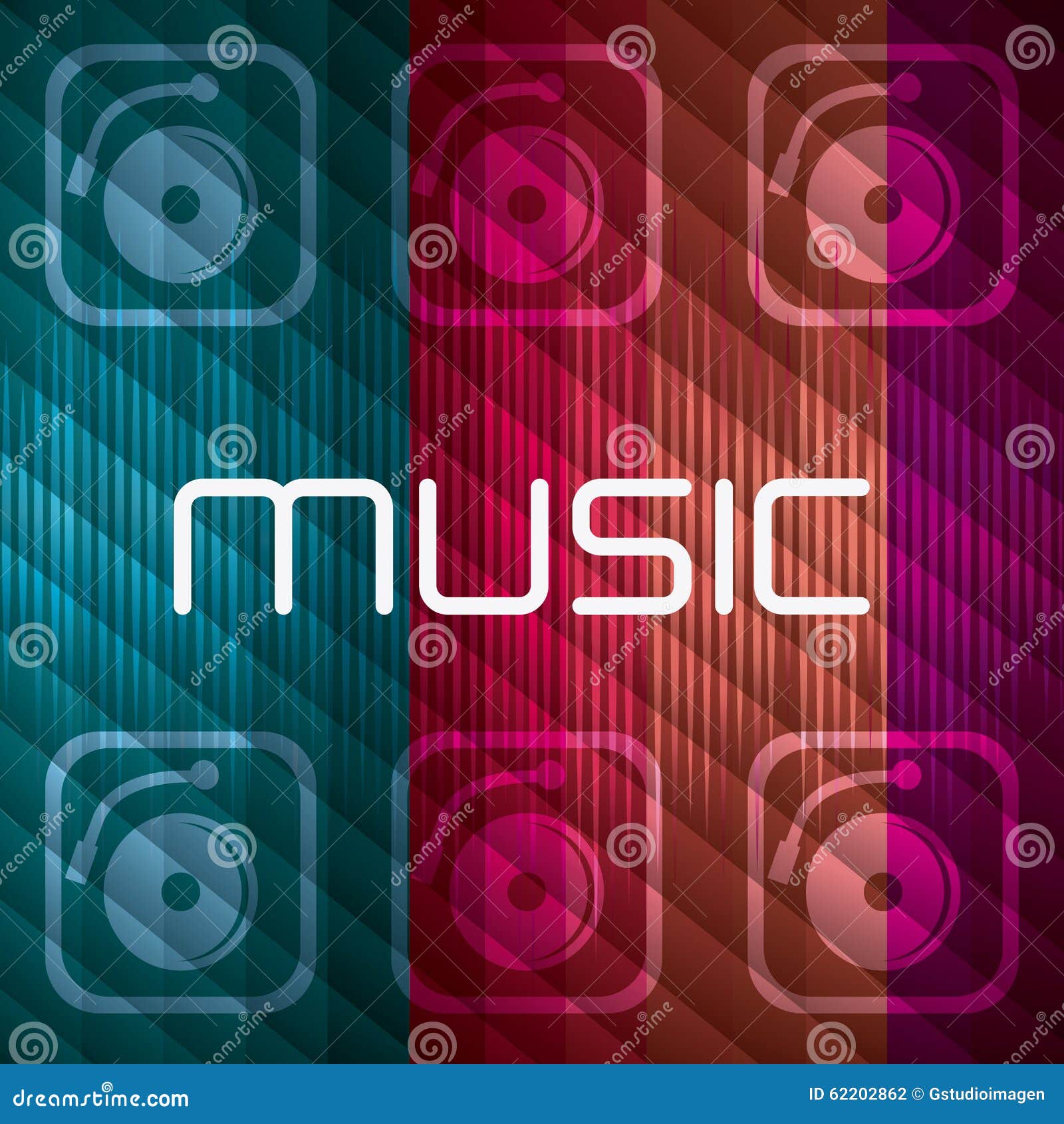 DJ design. stock illustration. Illustration of discotheque - 62202862