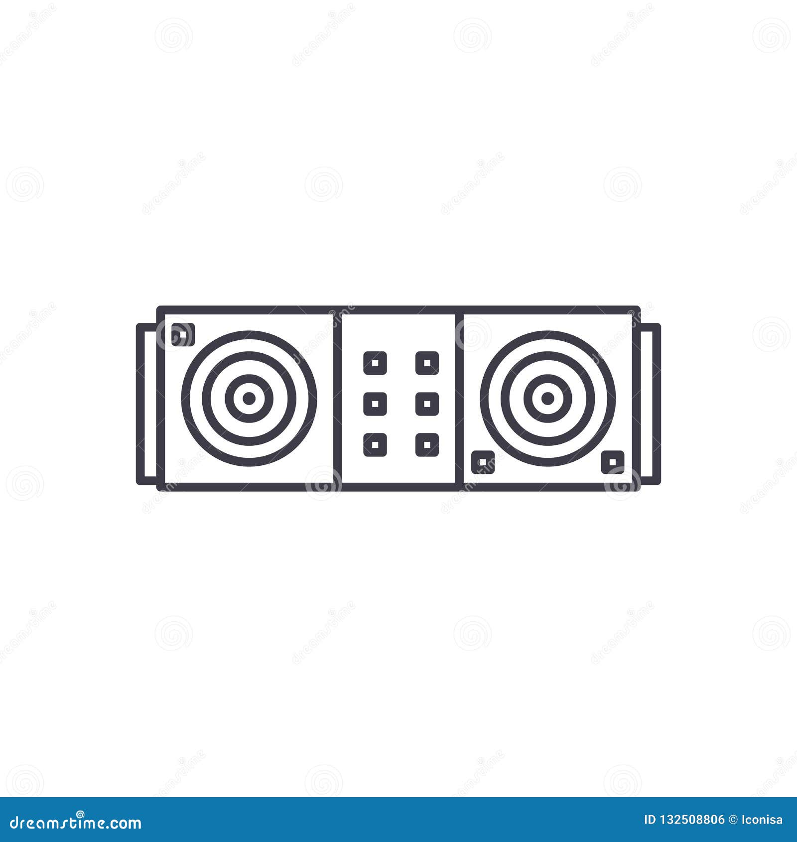 Dj Desk Line Icon Concept. Dj Desk Vector Linear Illustration, Symbol ...