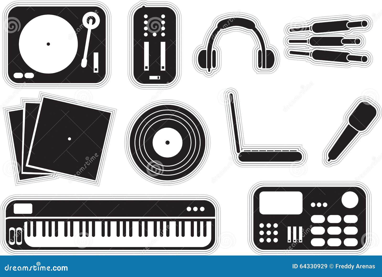 Dj Elements Set 1 stock vector. Illustration of event - 64330929