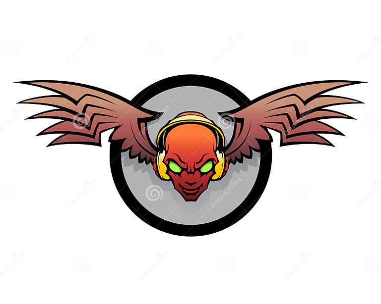 DJ emblem stock illustration. Illustration of cool, head - 16050049