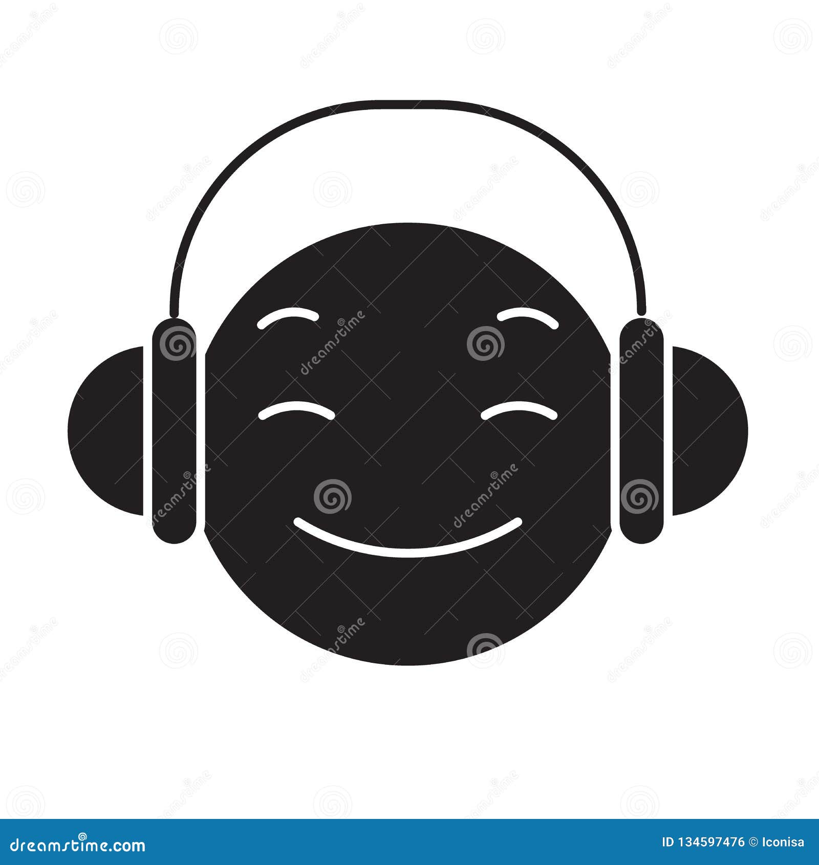 Dj Emoji Black Vector Concept Icon Dj Emoji Flat Illustration Sign