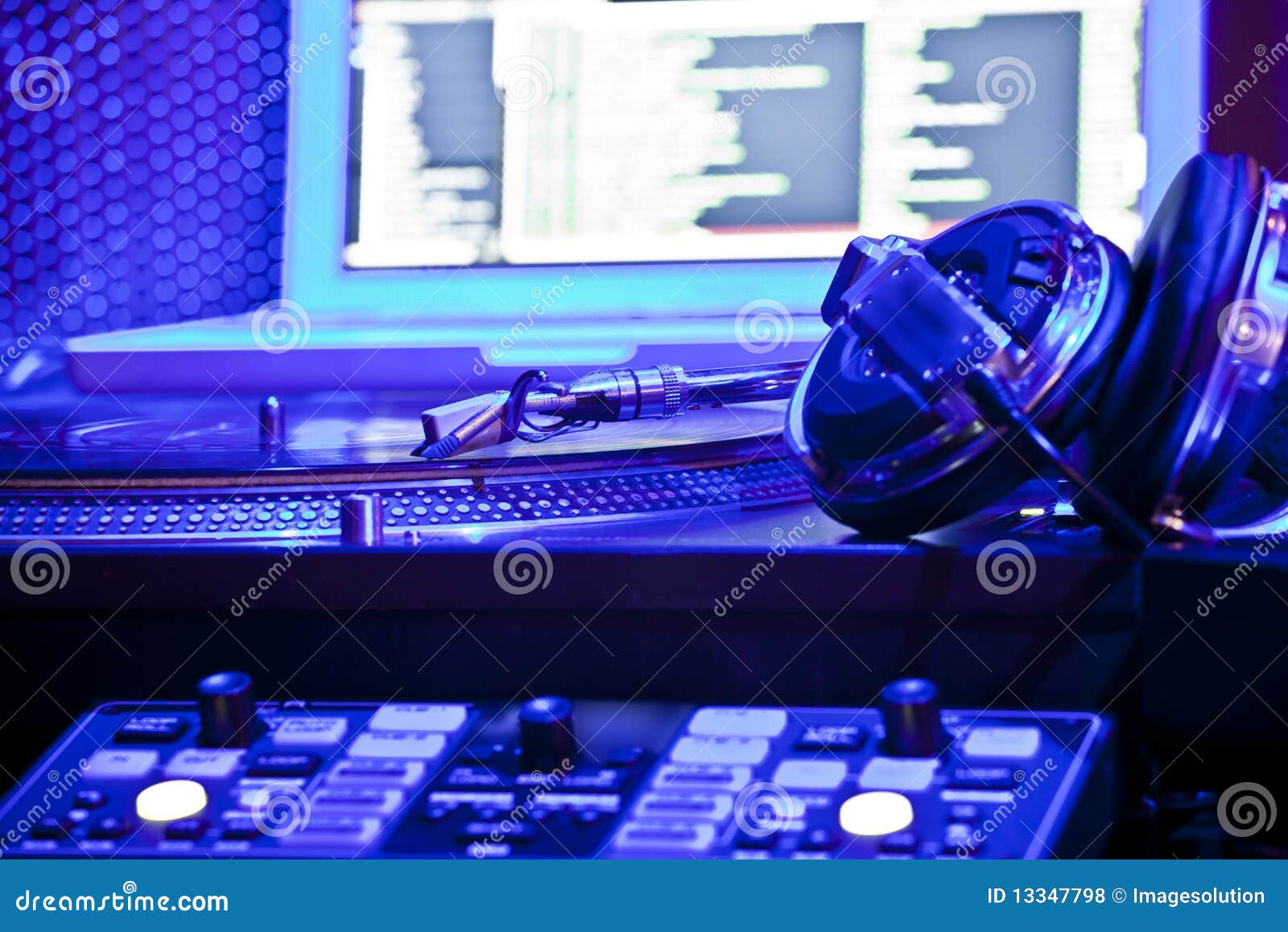 DJ equipment stock photo. Image of purple, light, lights - 13347798
