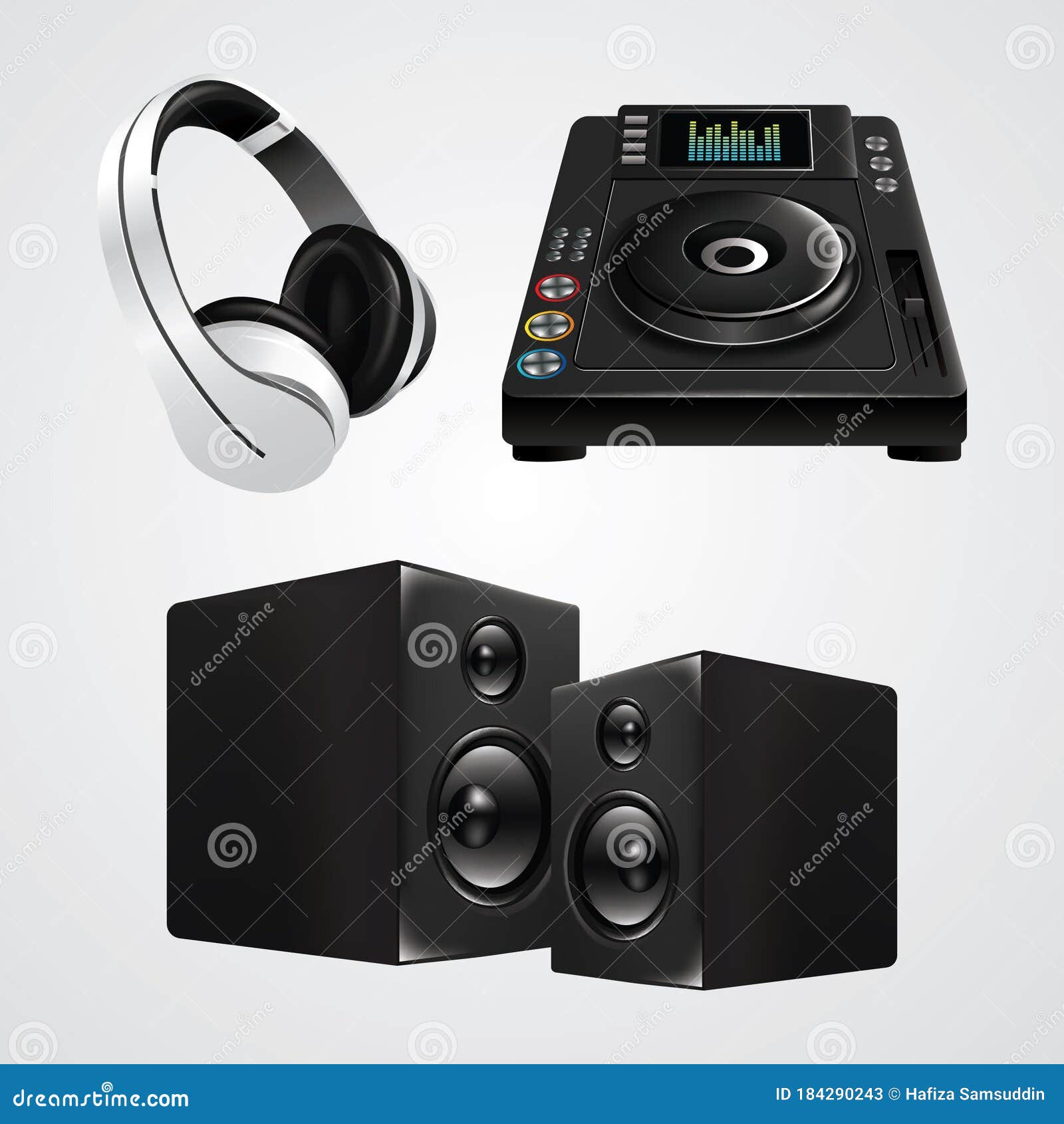 Dj Equipment Collection. Vector Illustration Decorative Background ...