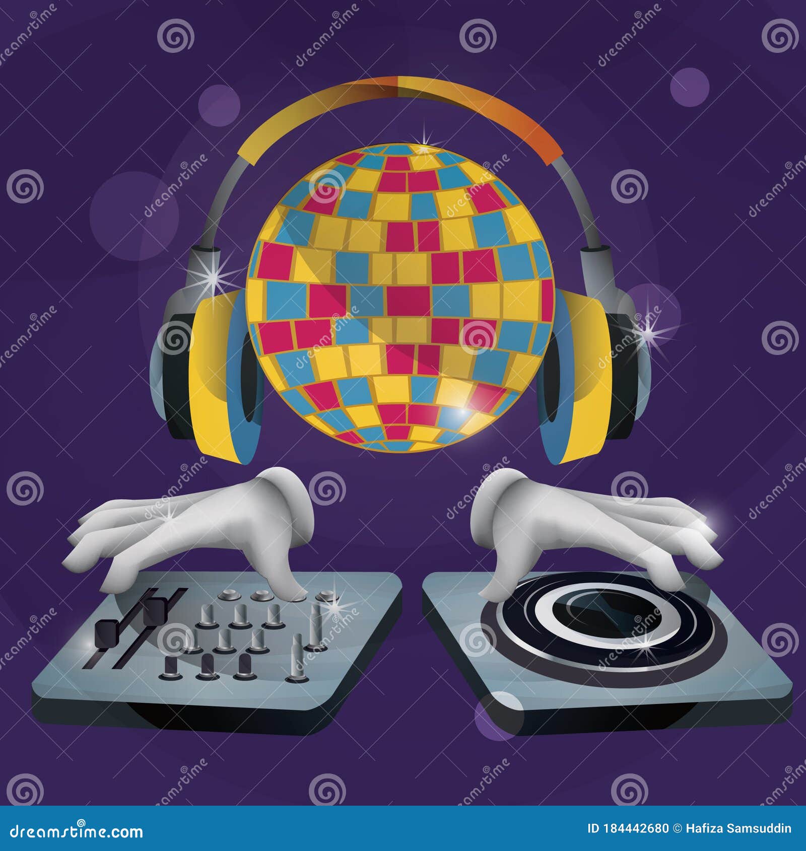 DJ Equipment. Vector Illustration Decorative Background Design Stock ...
