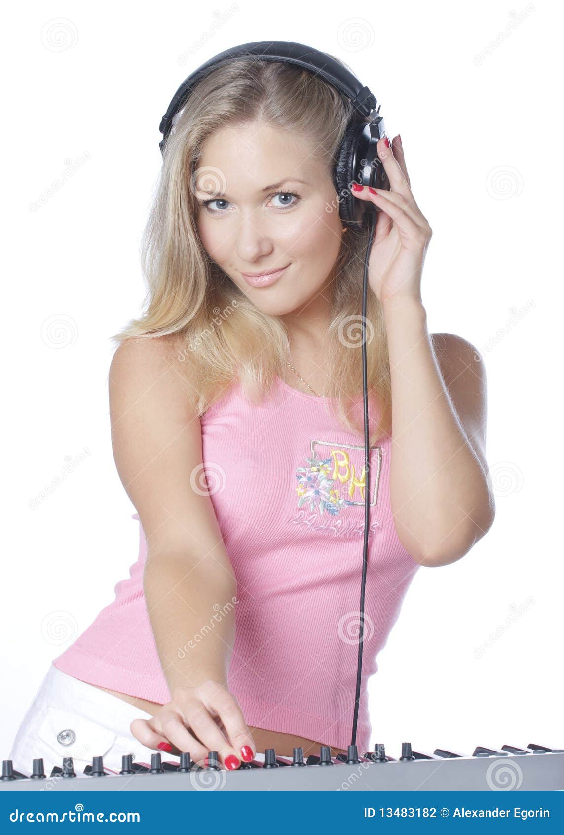DJ girl stock photo. Image of harmony, beauty, fader - 13483182