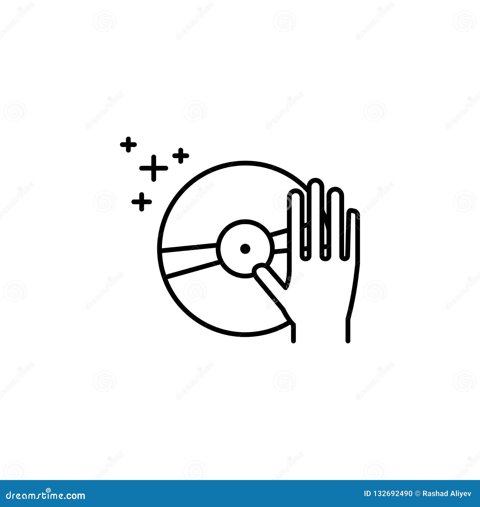 DJ Hand Icon. Element of New Year Oarty Outline Icon. Thin Line Icon ...