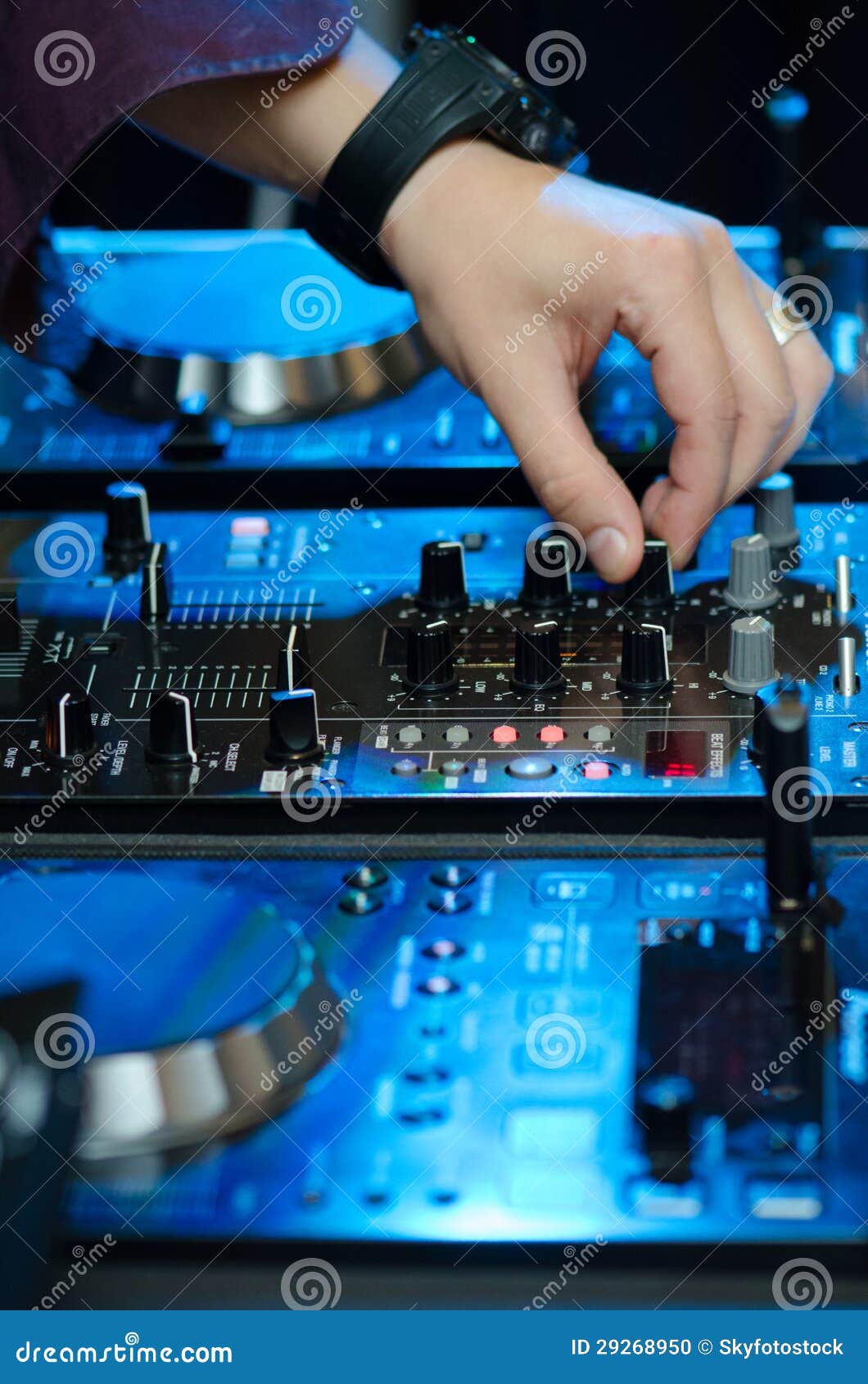 Dj Hand on Mixes Music Station Stock Photo - Image of engineer ...