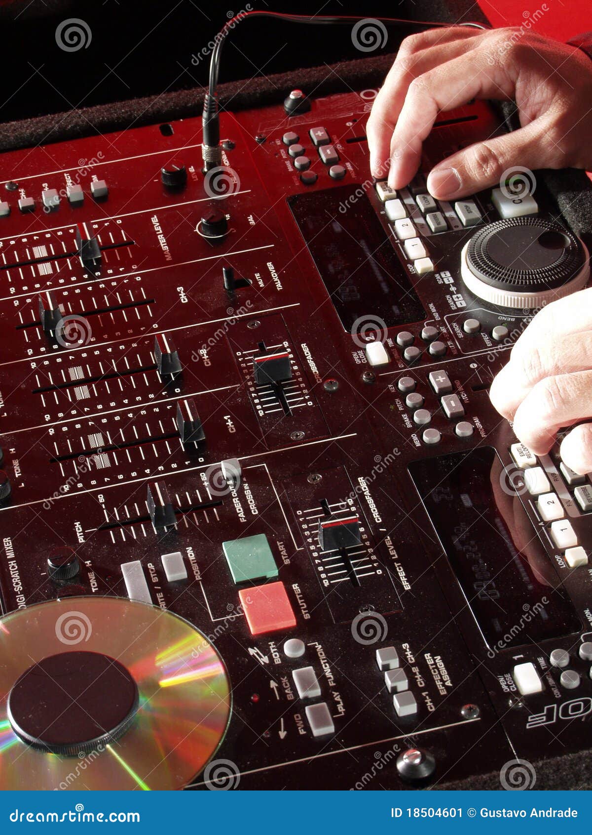 DJ hands. stock image. Image of activity, profession - 18504601