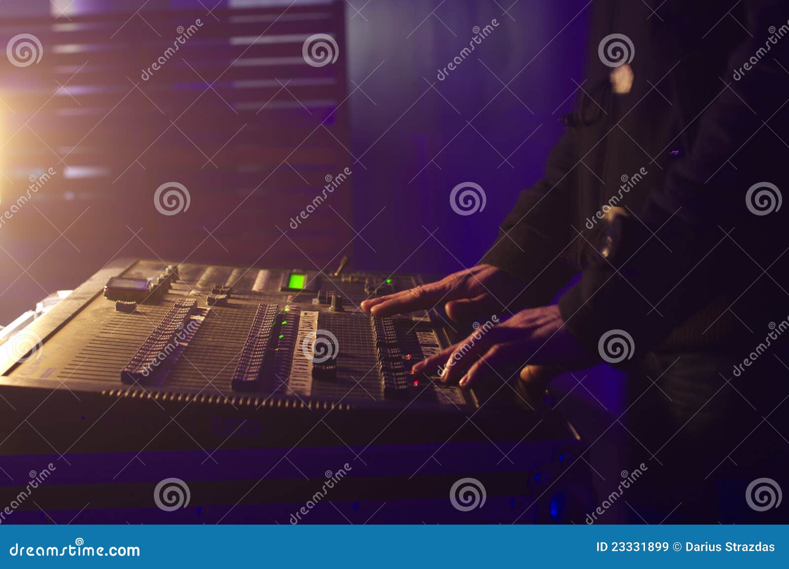 Dj Hands by Mixing Music in a Club Stock Image - Image of level ...