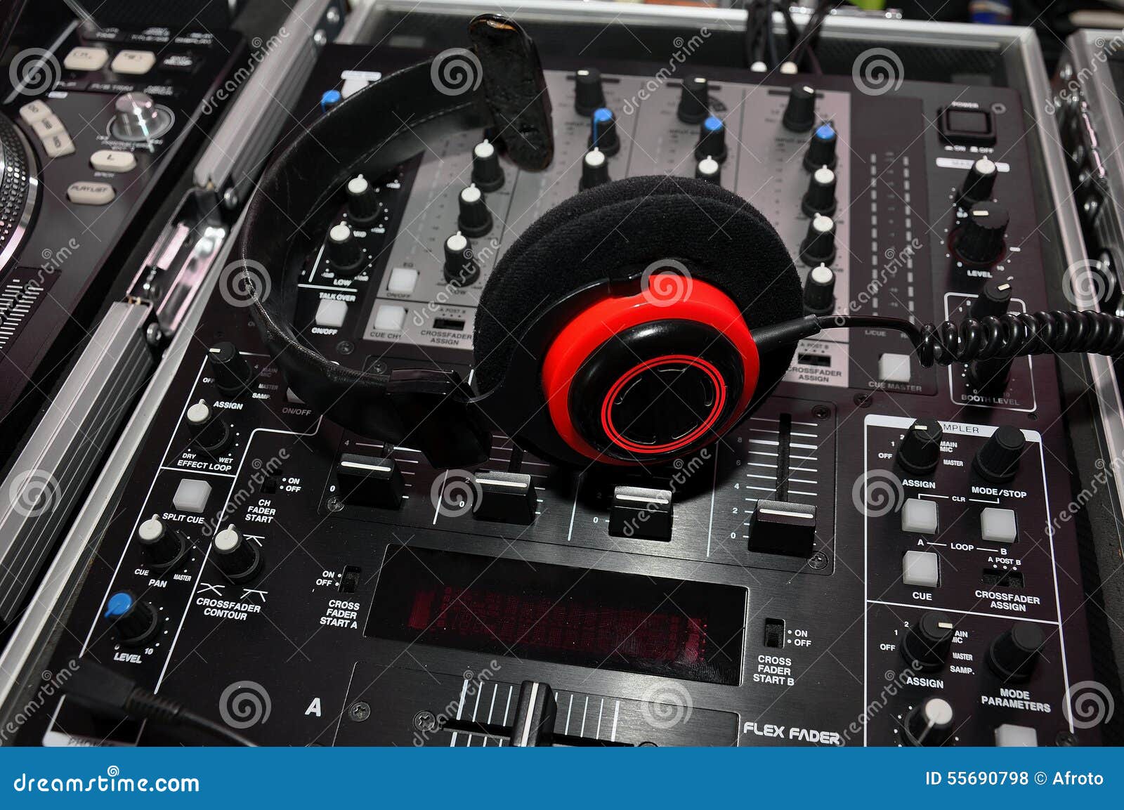DJ Headphones and Mixer Controller Stock Photo - Image of mixing ...