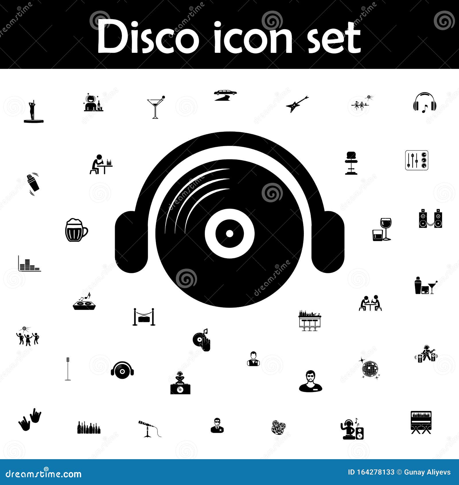 Dj Icon. Disco Icons Universal Set for Web and Mobile Stock ...
