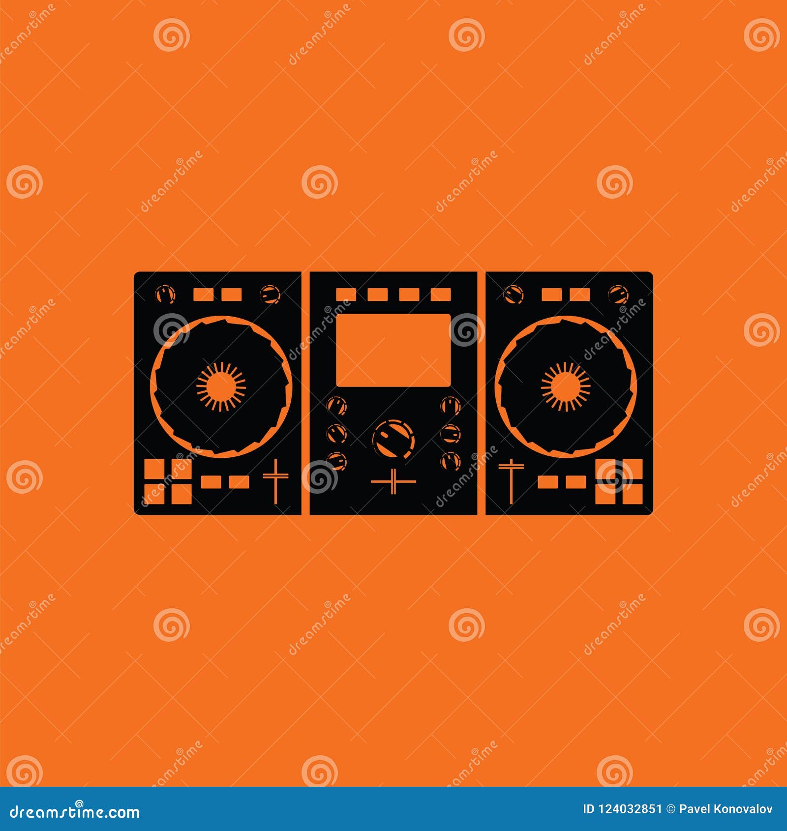 DJ icon stock vector. Illustration of discotheque, logo - 124032851