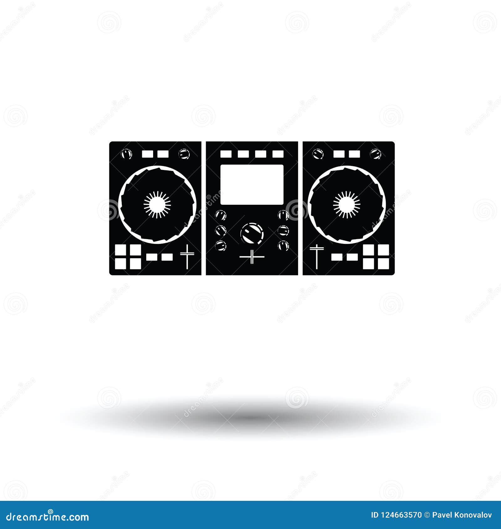 DJ icon stock vector. Illustration of disco, single - 124663570
