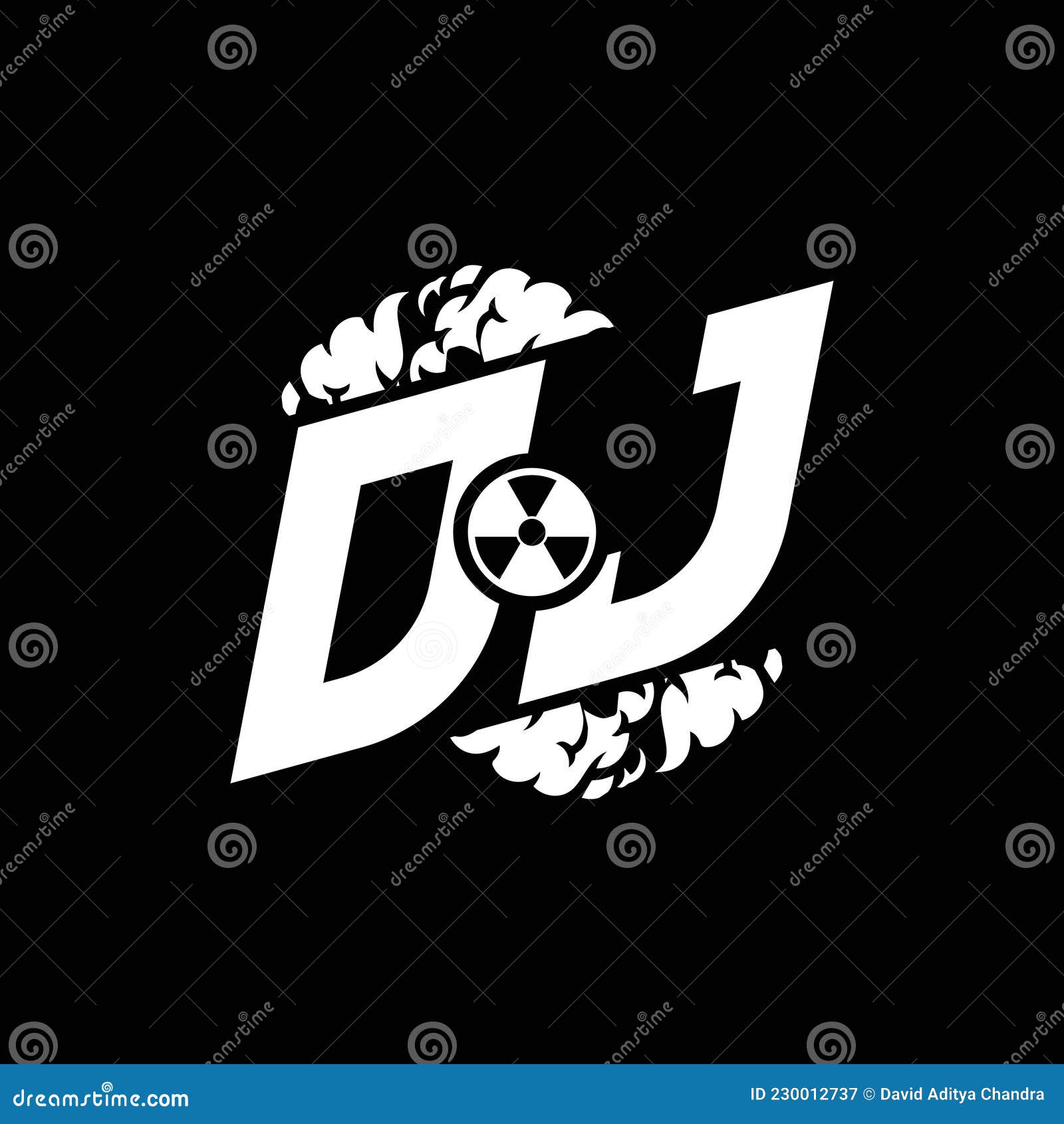 DJ Monogram Shape Smoke Style Stock Vector - Illustration of mask ...