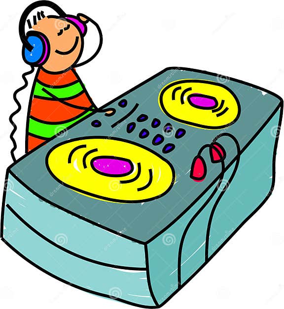 Dj kid stock illustration. Illustration of disc, technology - 907934
