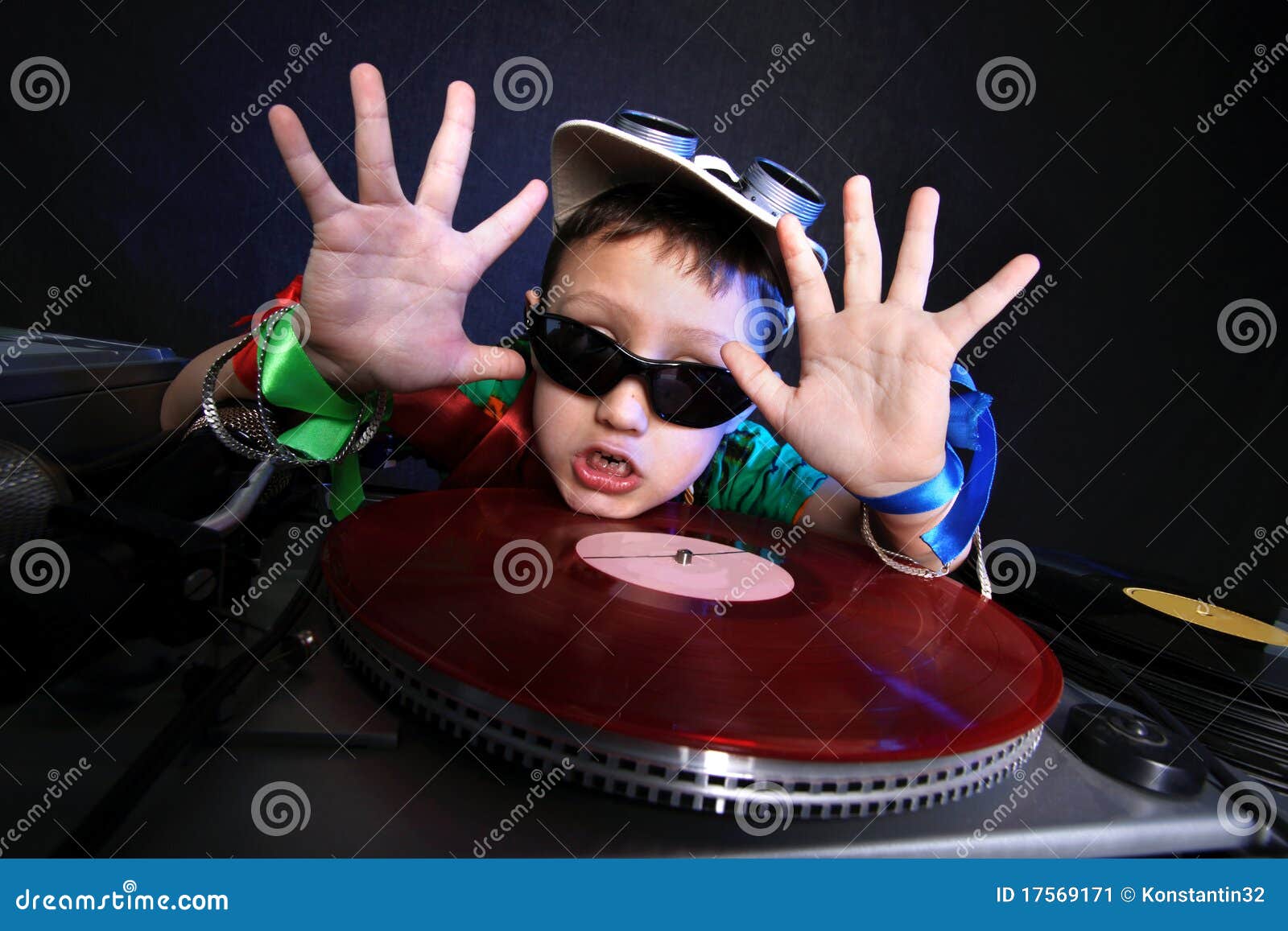DJ kid in action stock image. Image of european, sound - 17569171