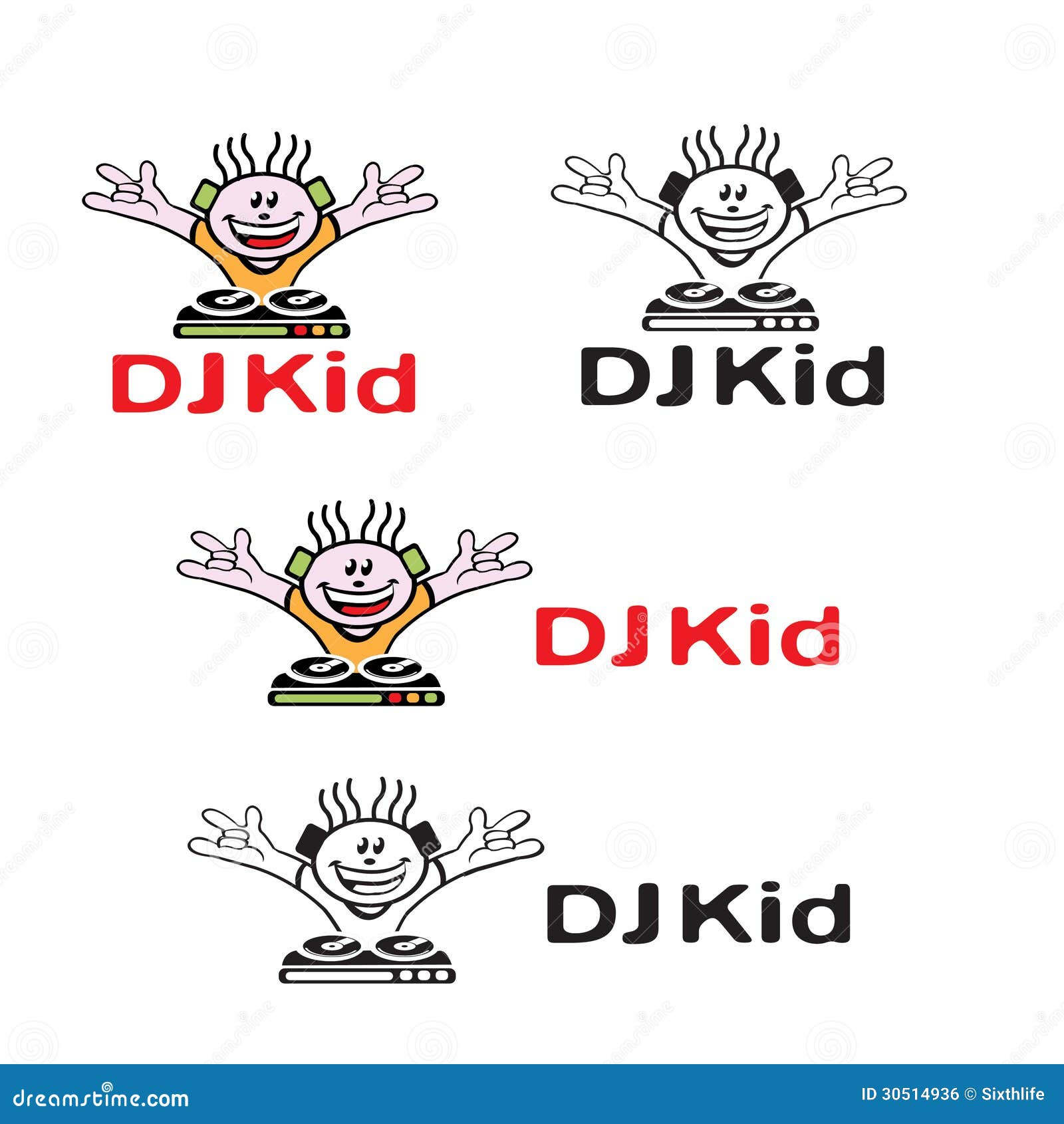 DJ Kid Logo stock illustration. Illustration of smile - 30514936