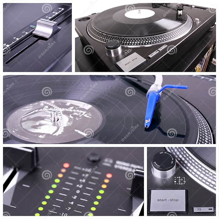 DJ legen Collage ver stockbild. Bild von elektronik, musik - 17995679