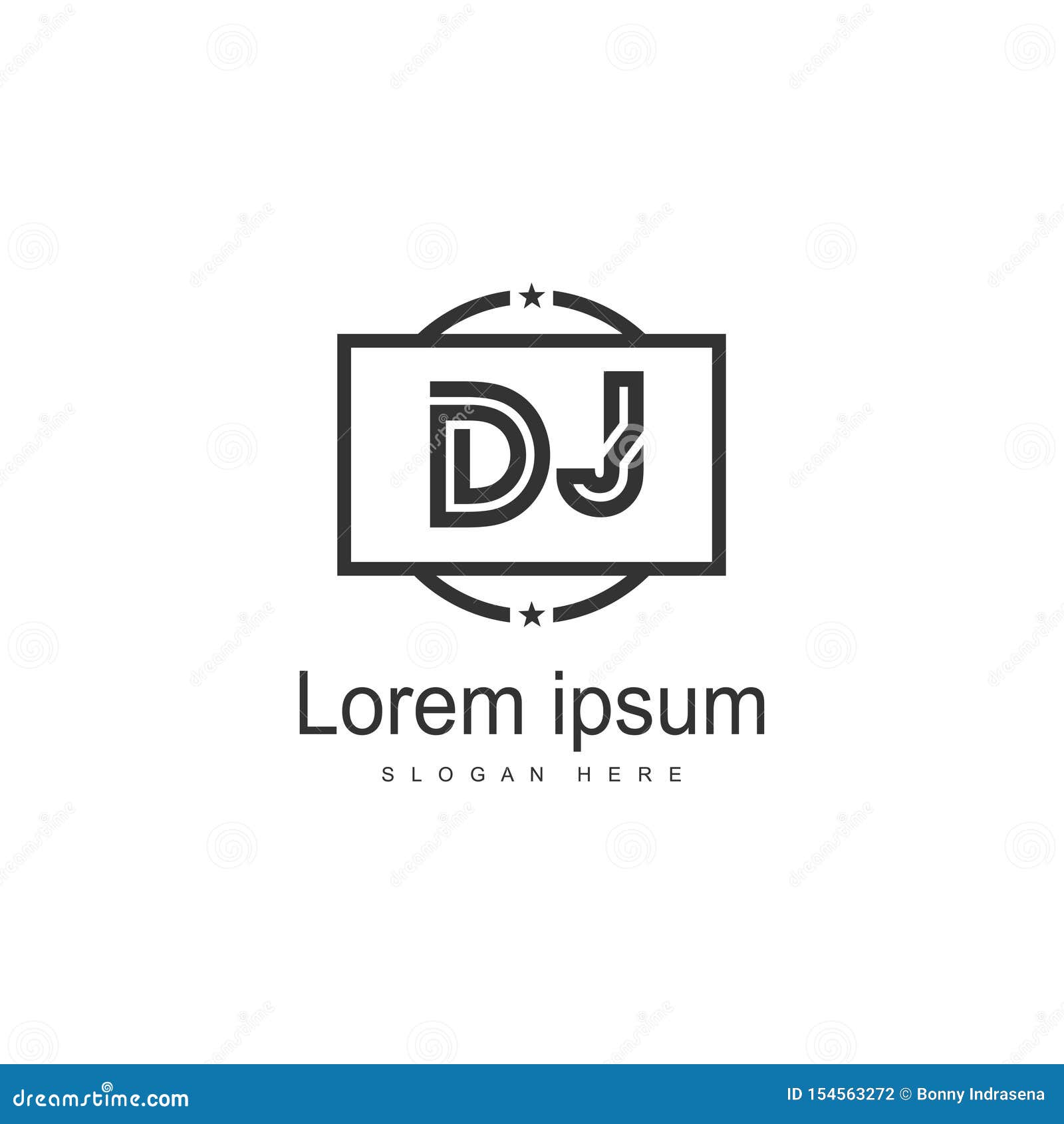 DJ Letter Logo Design. Creative Modern DJ Letters Icon Illustration ...