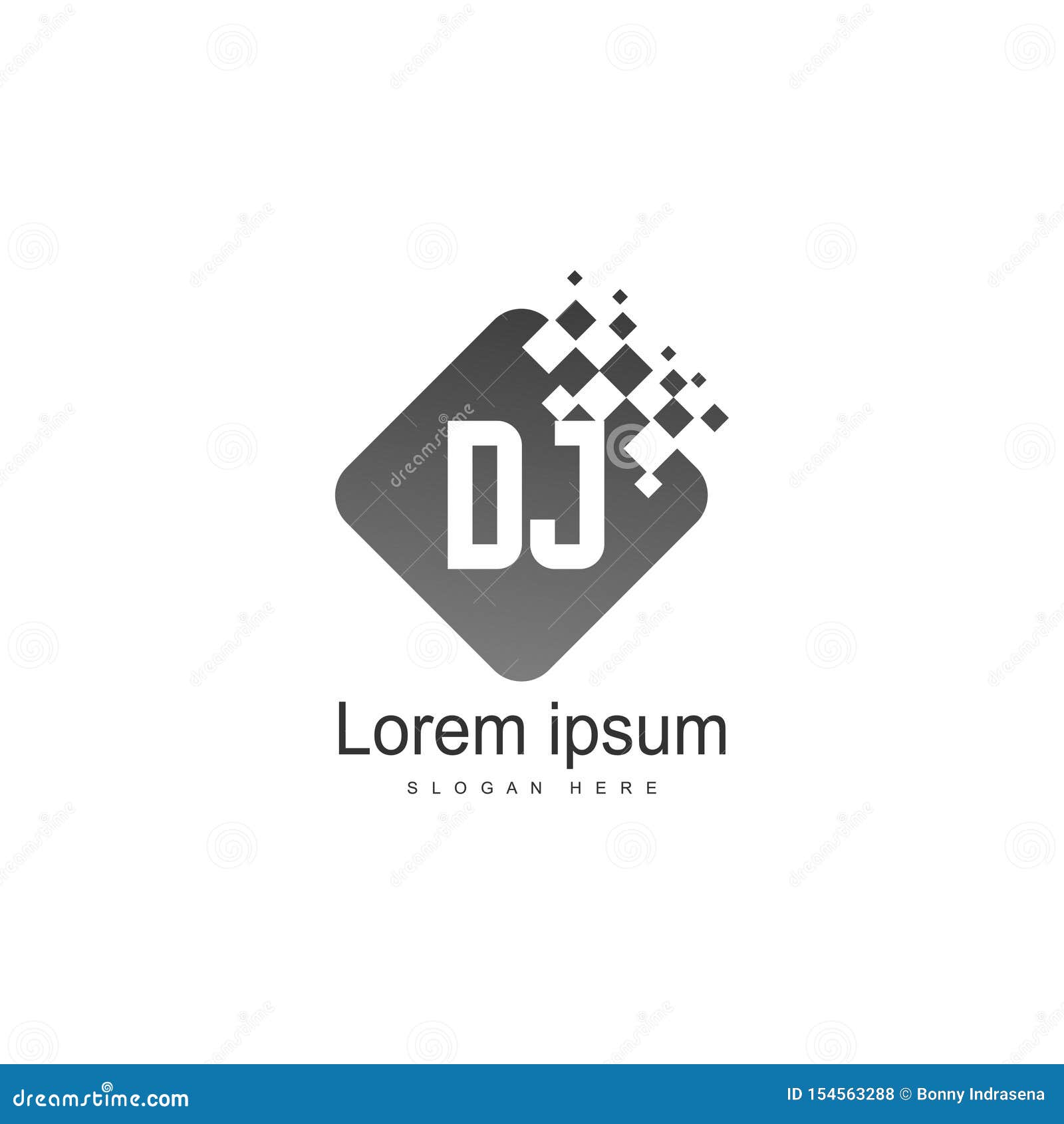 DJ Letter Logo Design. Creative Modern DJ Letters Icon Illustration ...