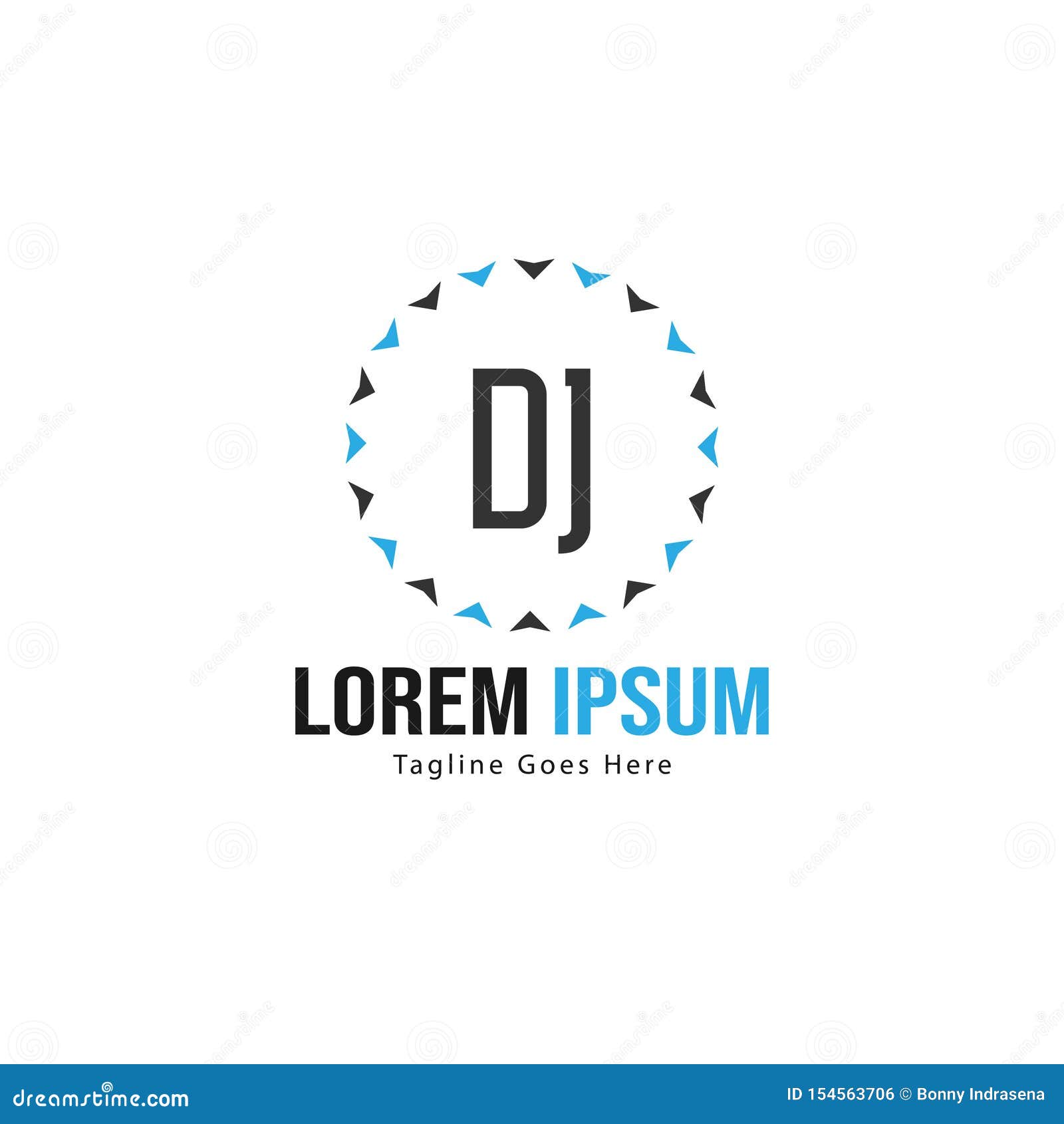 DJ Letter Logo Design. Creative Modern DJ Letters Icon Illustration ...