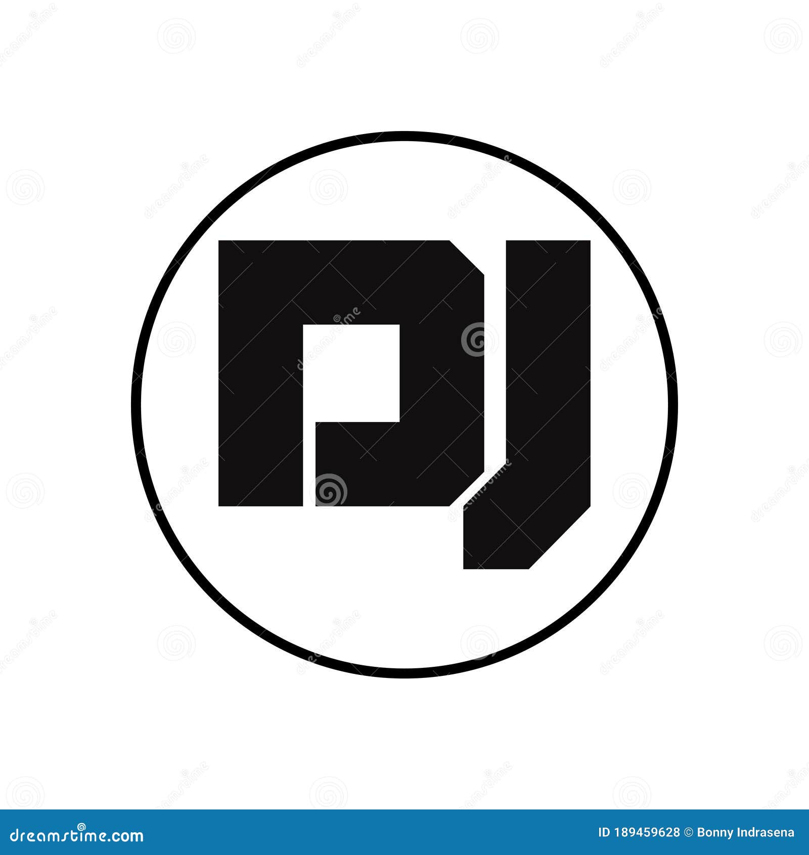 DJ Letter Logo Design with Simple Style Stock Vector - Illustration of ...