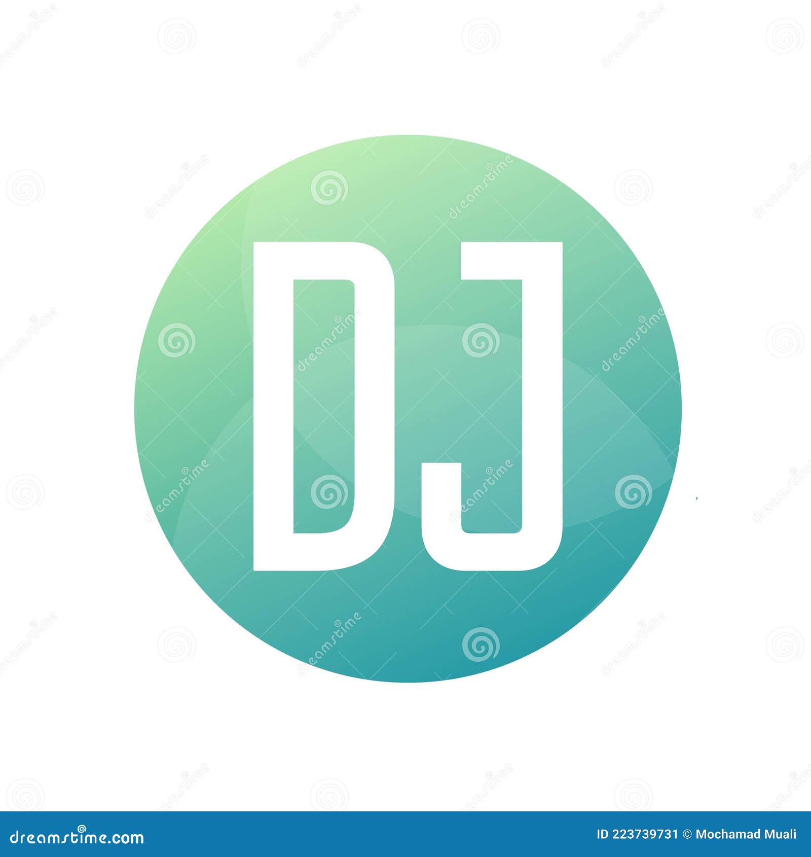 DJ Letter Logo Design with Simple Style Stock Vector - Illustration of ...