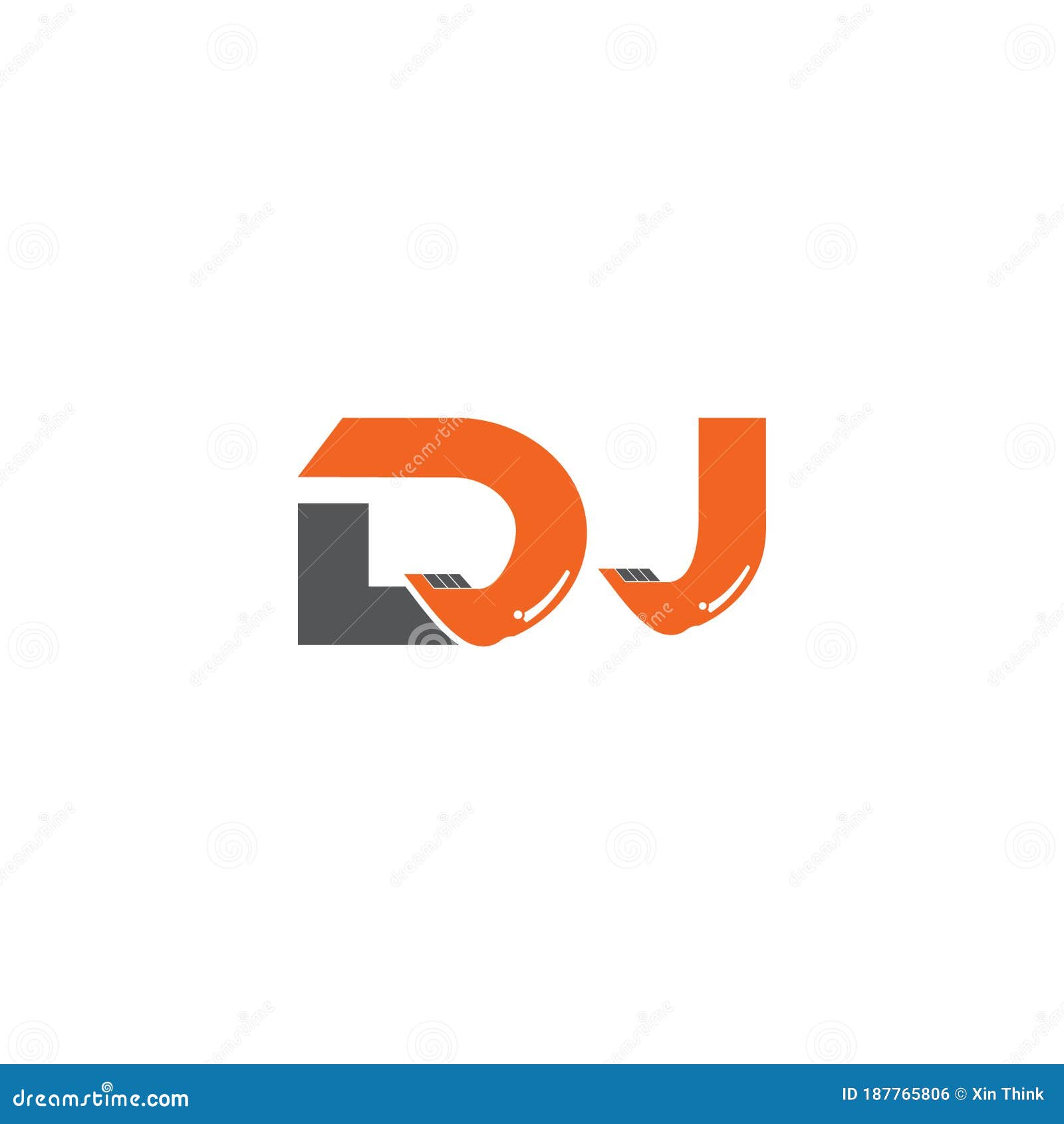 DJ Letter Logo Icon Design Template Elements Stock Vector ...