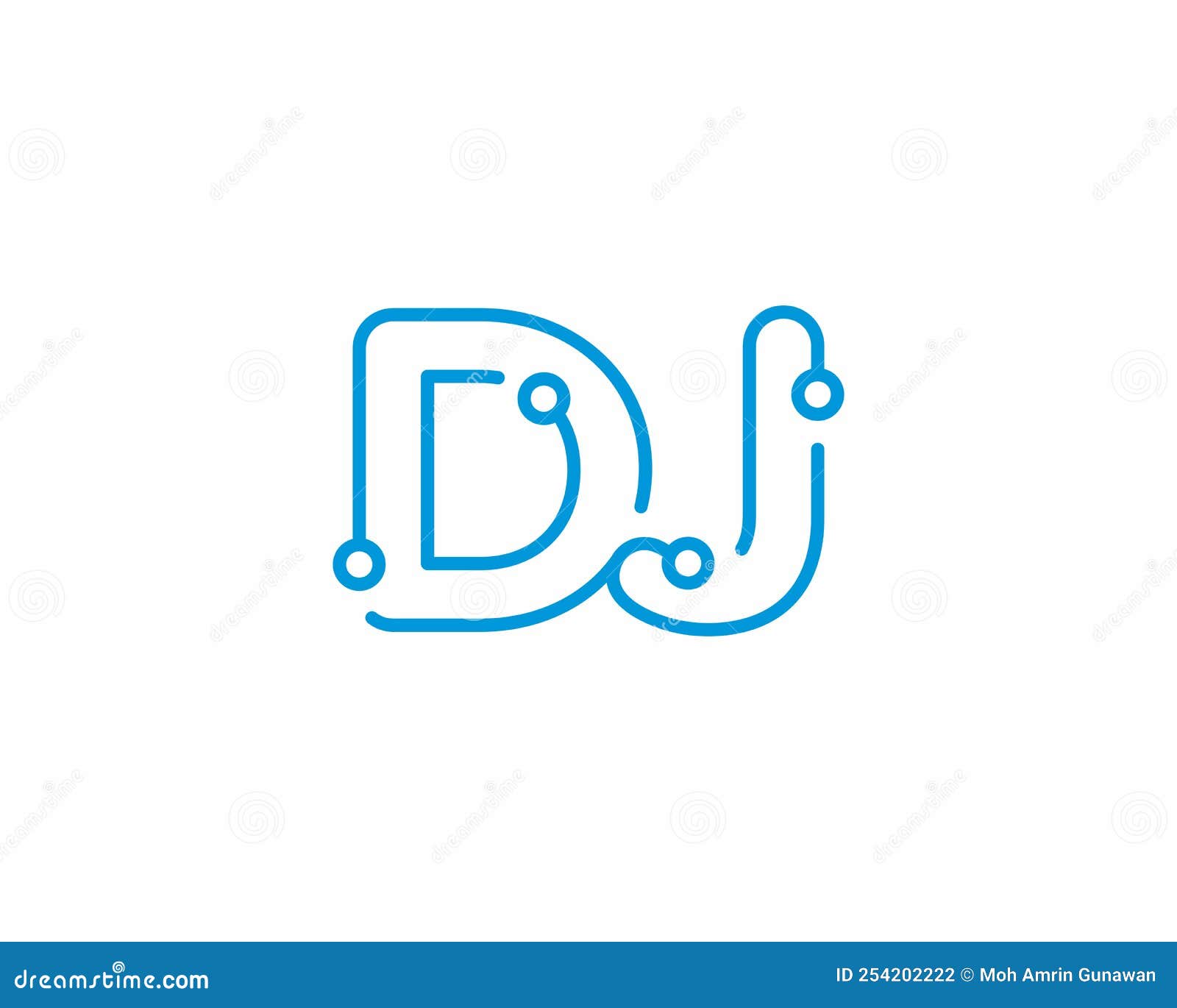 DJ Letters, Electronic Circuit, Technology Logo Design Vector 001 Stock ...