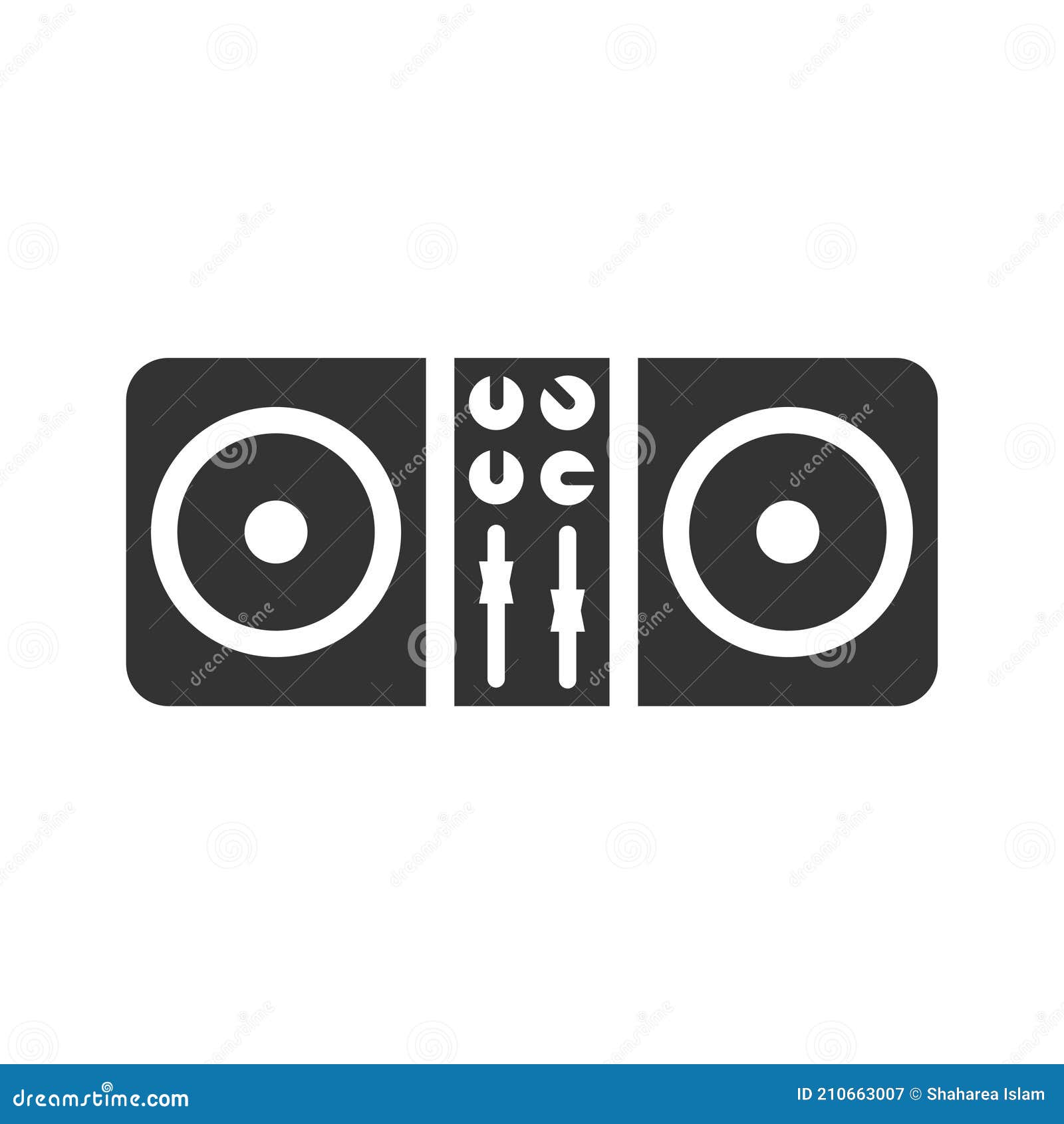 DJ machine icon stock vector. Illustration of symbol - 210663007