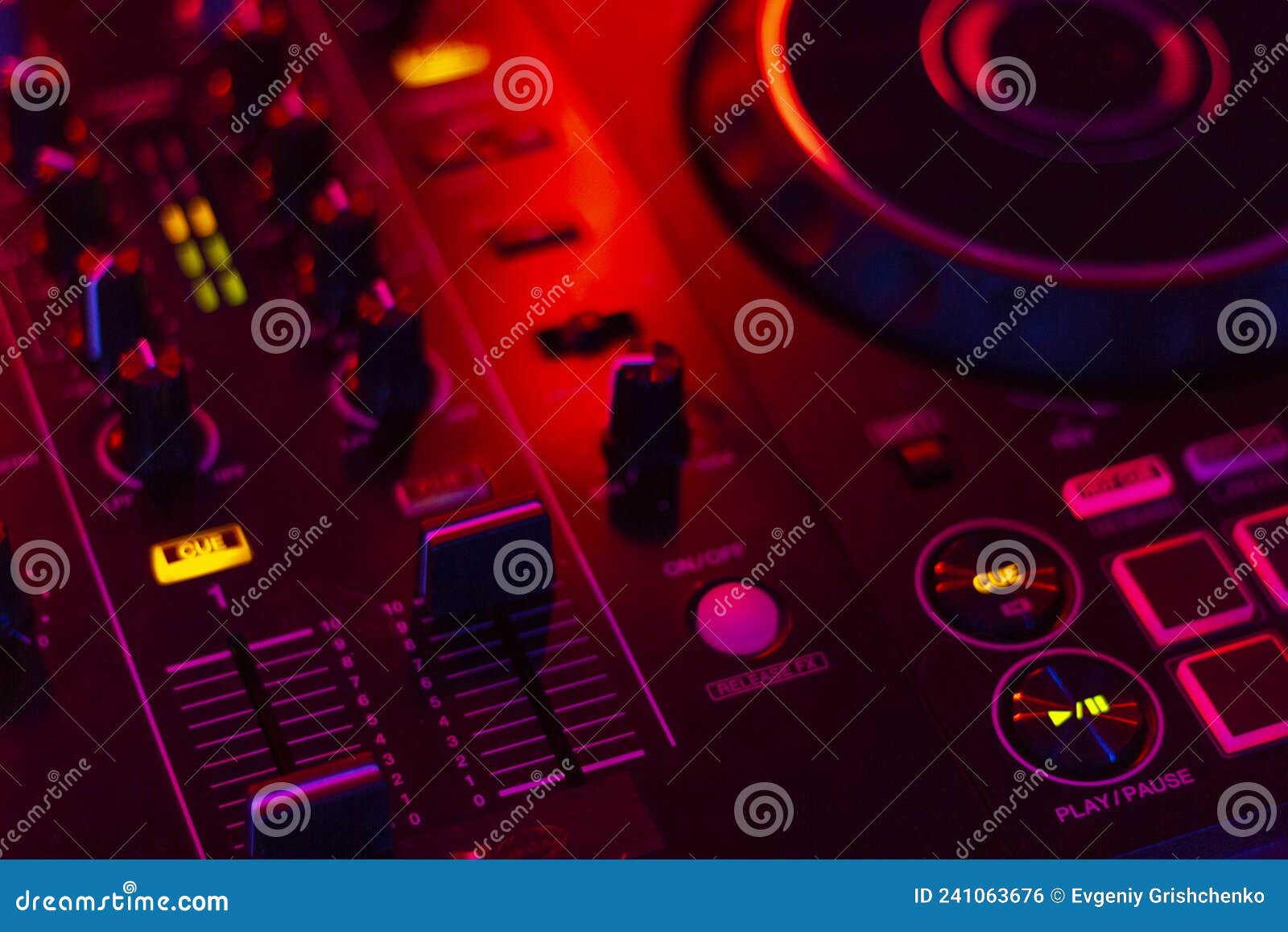 DJ Mix Studio Audio Tracks Mixing Buttons Pads Decks Mixing Console ...