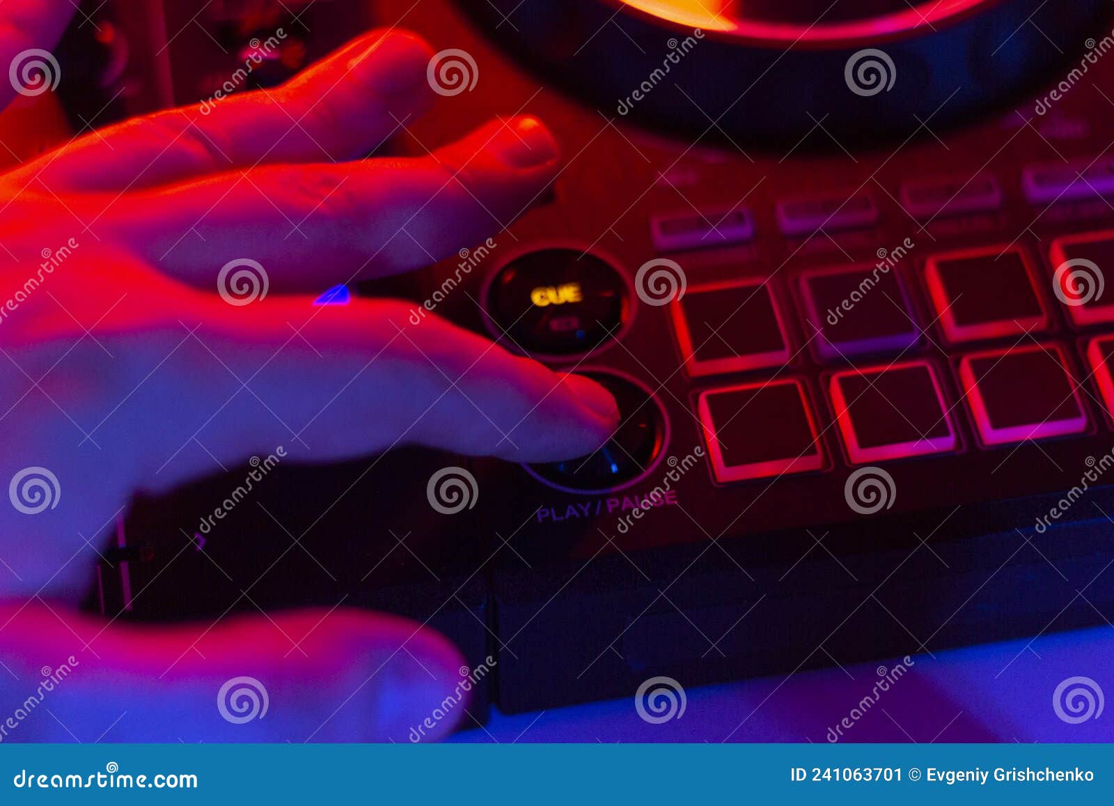 DJ Mix Studio Audio Tracks Mixing Buttons Pads Decks Mixing Console ...