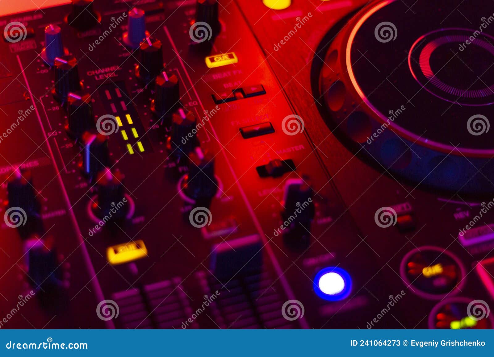 DJ Mix Studio Audio Tracks Mixing Buttons Pads Decks Mixing Console ...