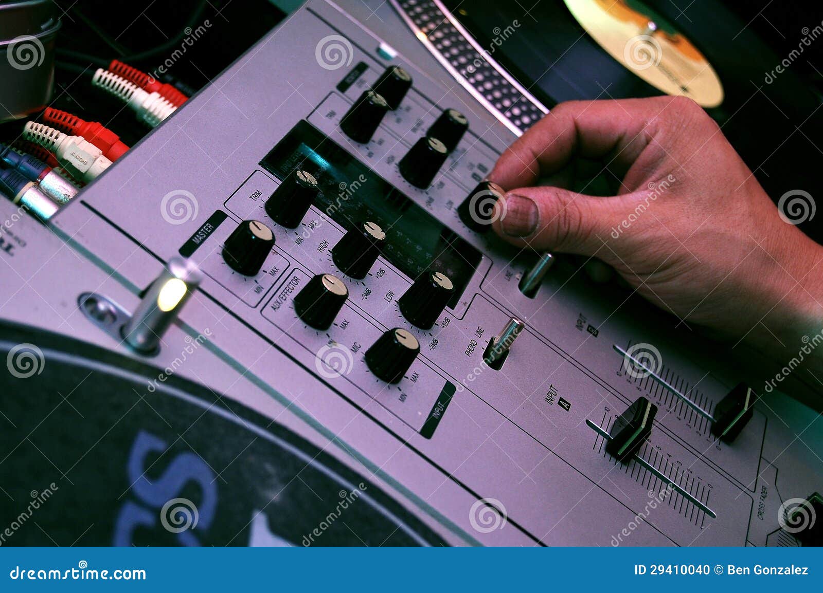 DJ mixer stock photo. Image of music, sliders, records - 29410040