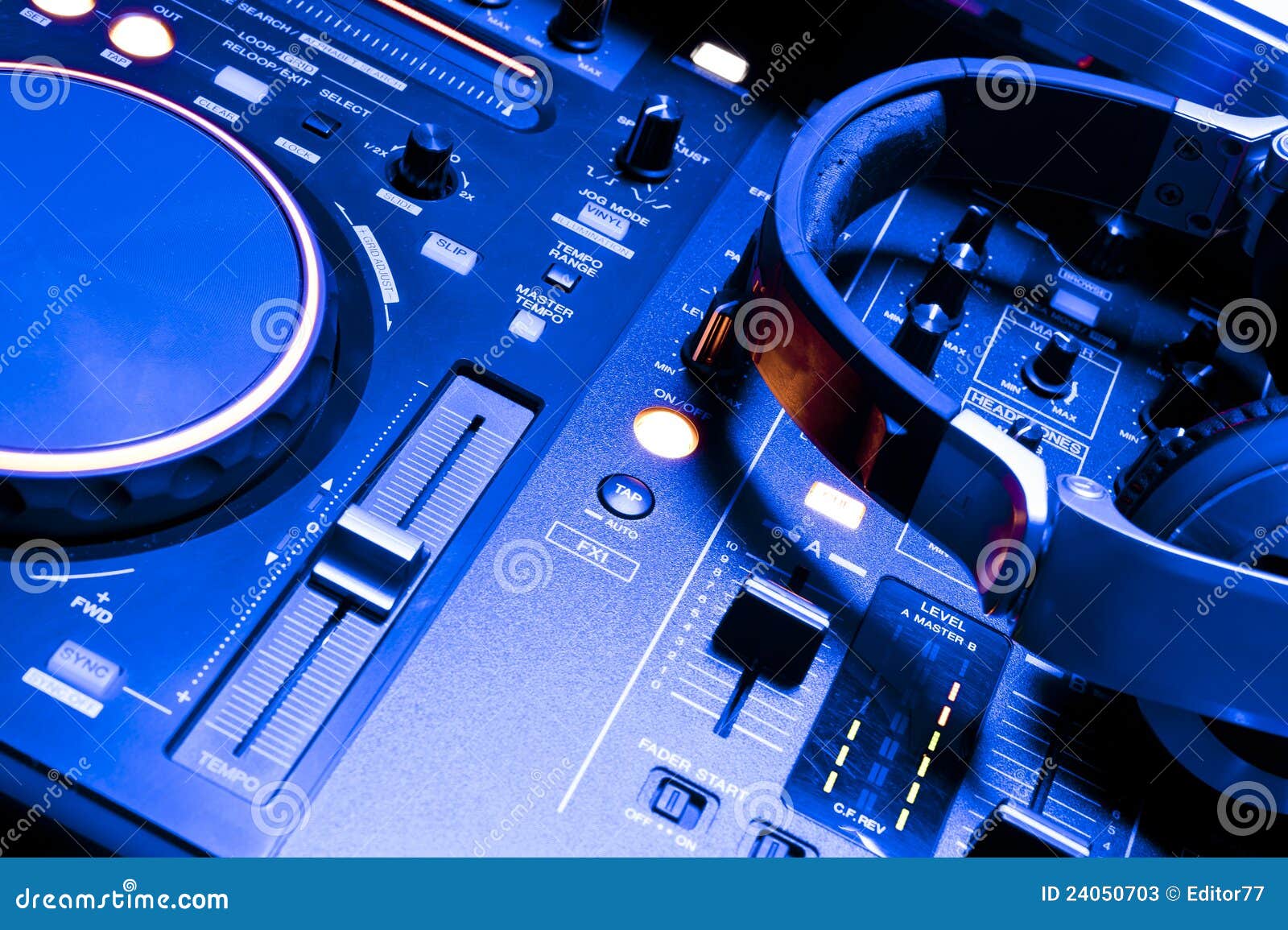Dj Mixer Console and Headphones Stock Image - Image of clubbing ...