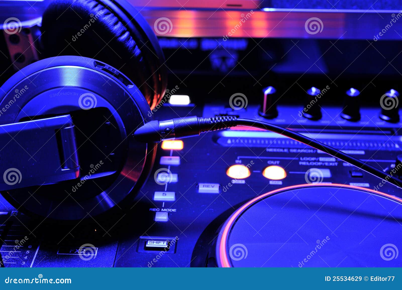 Dj Mixer Console with Headphones Stock Image - Image of design, mixer ...