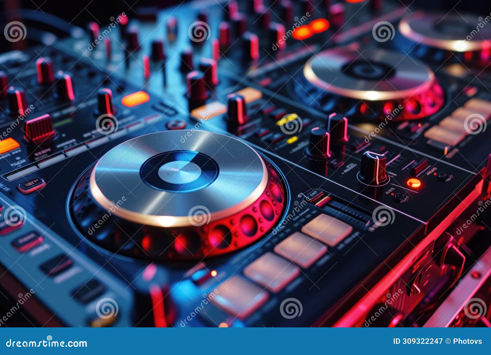 DJ Mixer Control Panel Equalizer Musical Console Audio Mixing ...