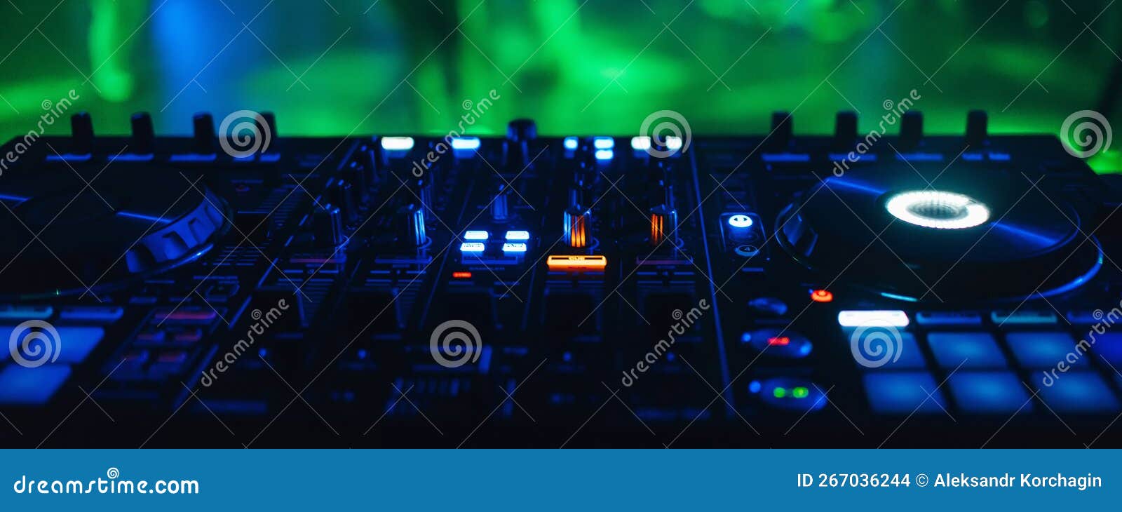 DJ Mixer Controller Panel for Electronic Music Stock Photo - Image of ...