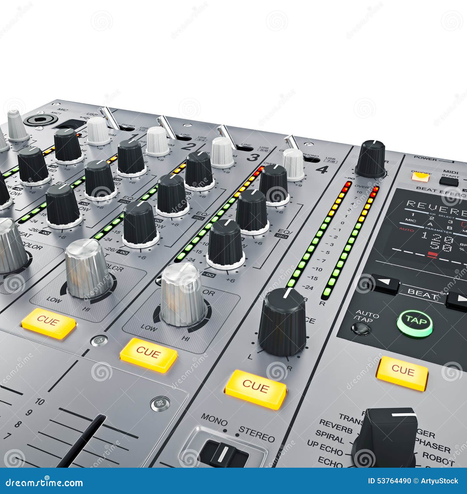 DJ Mixer controls stock illustration. Illustration of digital - 53764490