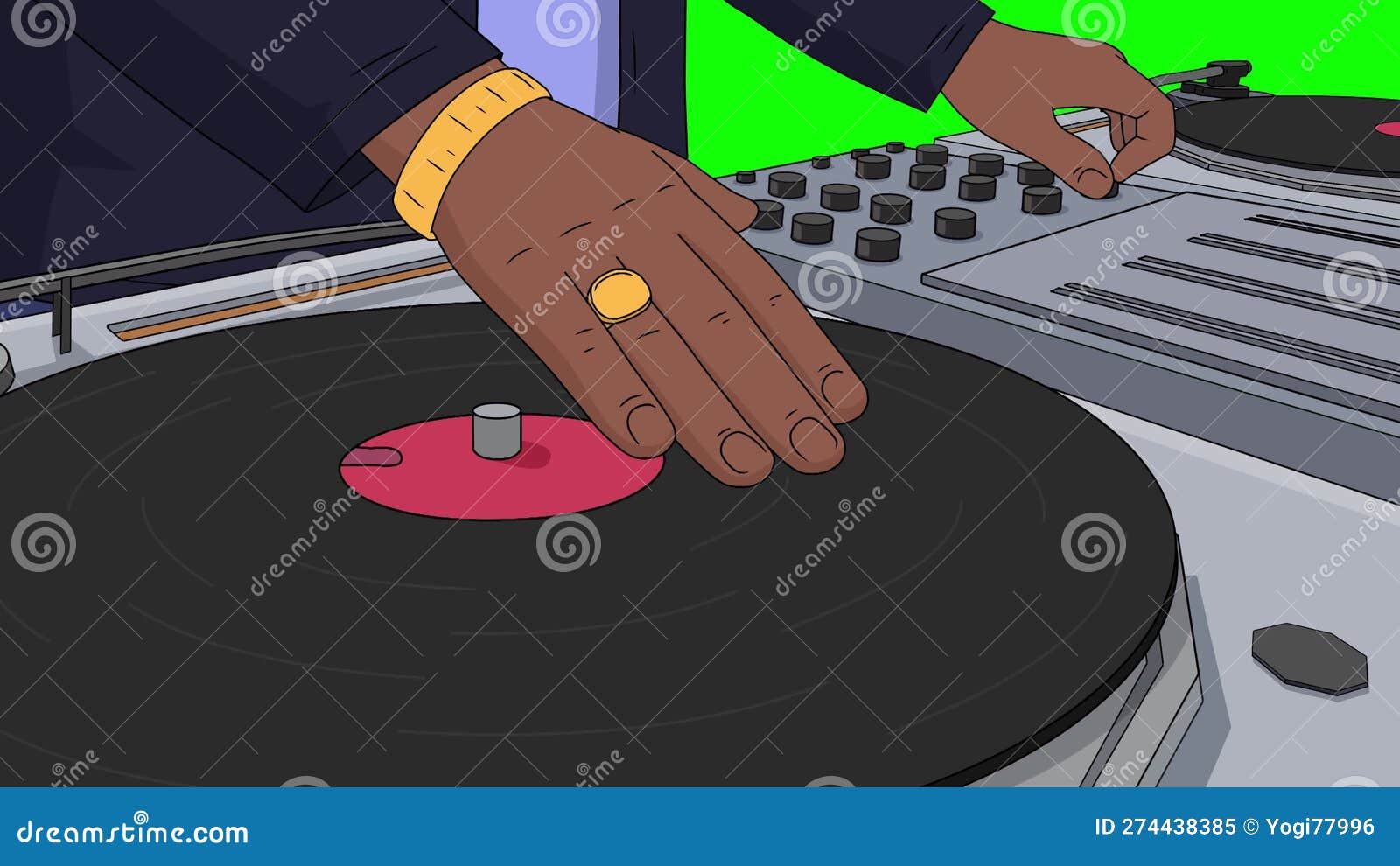 DJ Mixer, Animation on a Green Screen. Stock Video - Video of figure ...