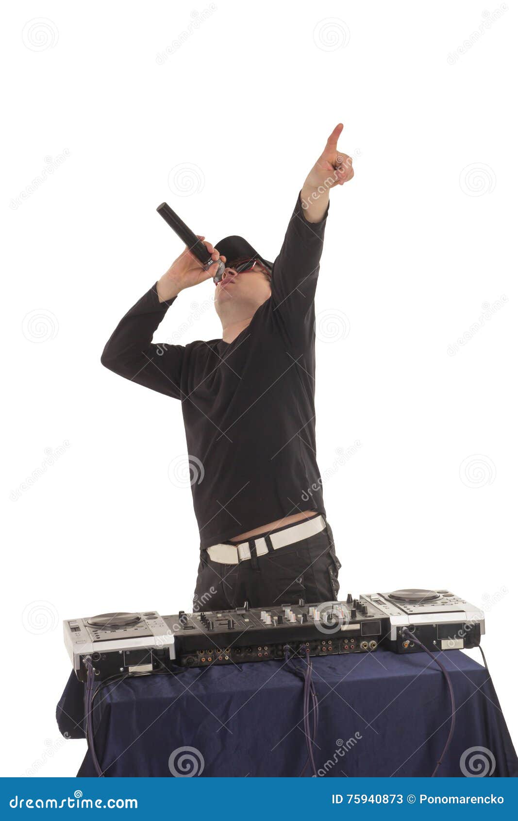 DJ with the mixer stock image. Image of adult, musical - 75940873