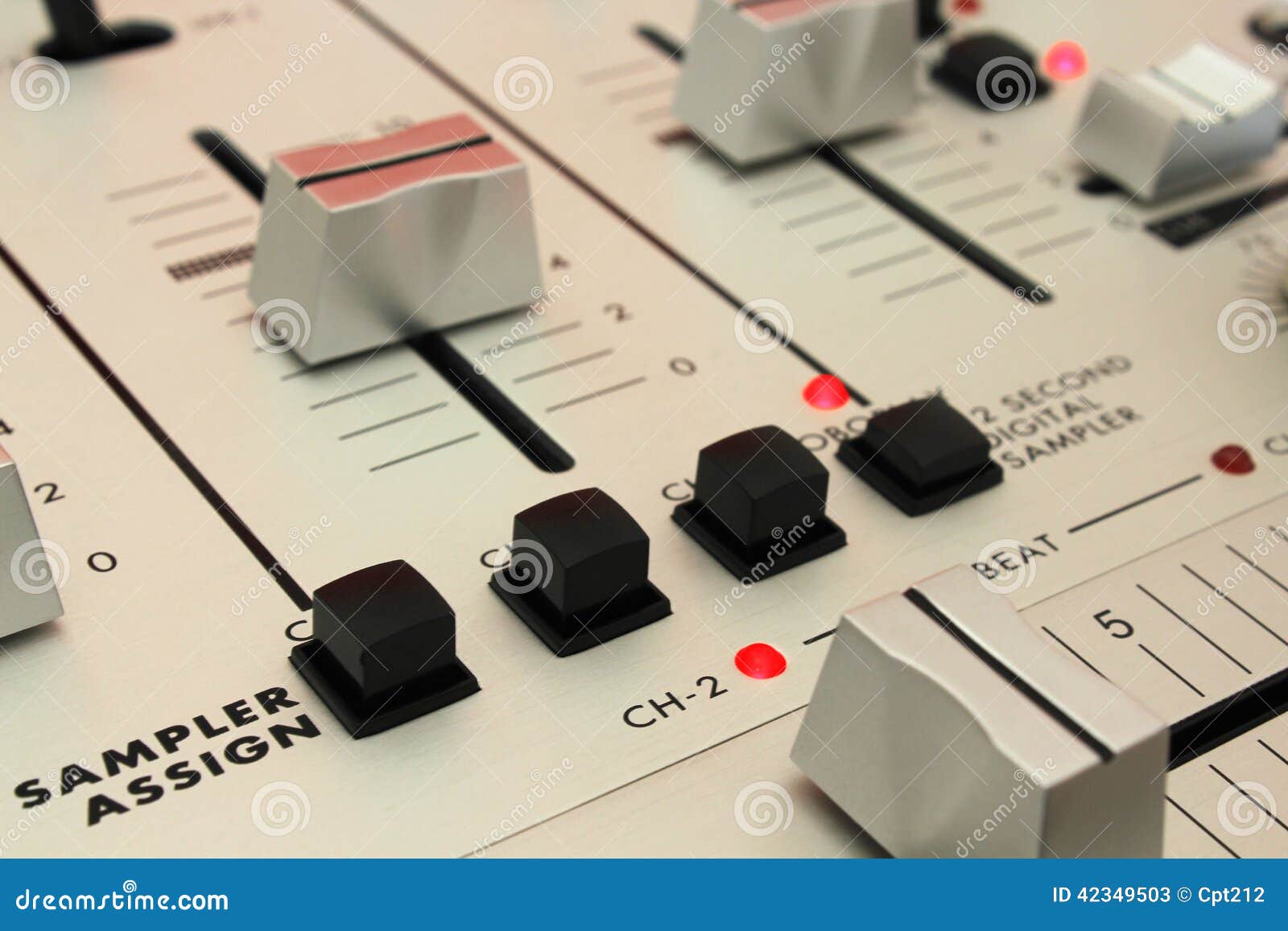 DJ Mixer - Digital Sampler stock image. Image of button - 42349503