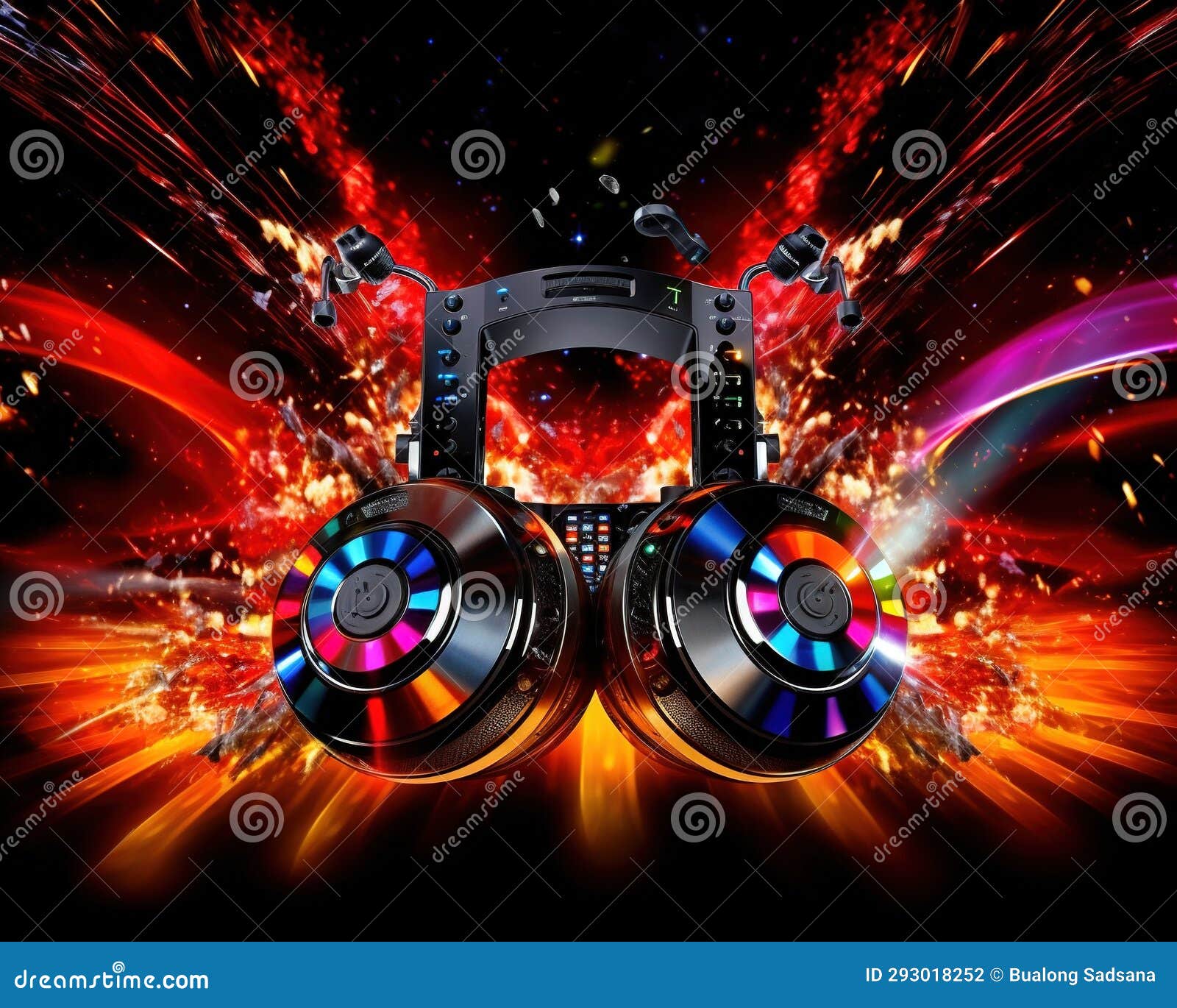 The DJ Mixer in Disco Glow Headphones and DJ Mixer in Disco Glow ...