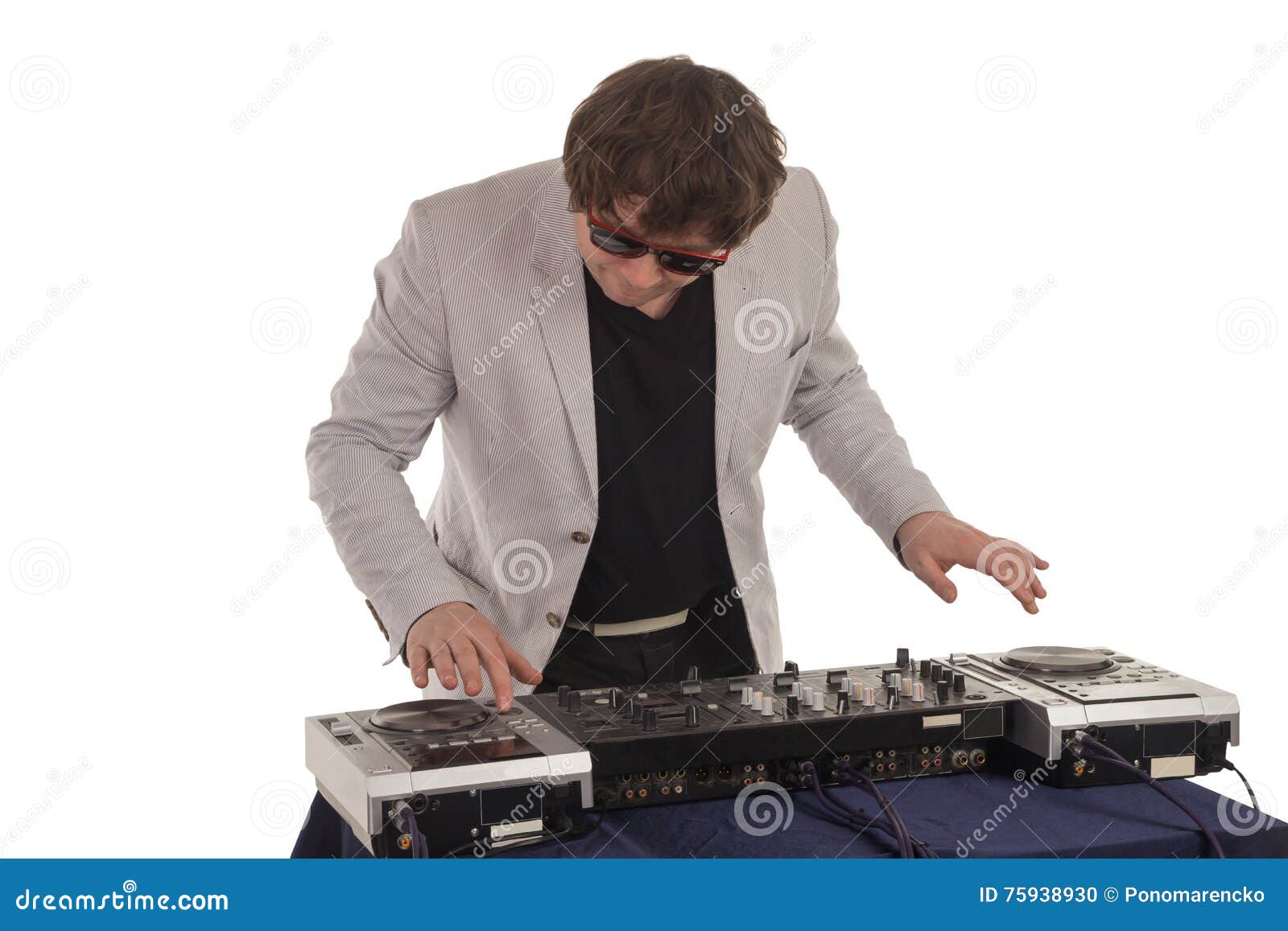 DJ with the mixer stock photo. Image of sound, person - 75938930
