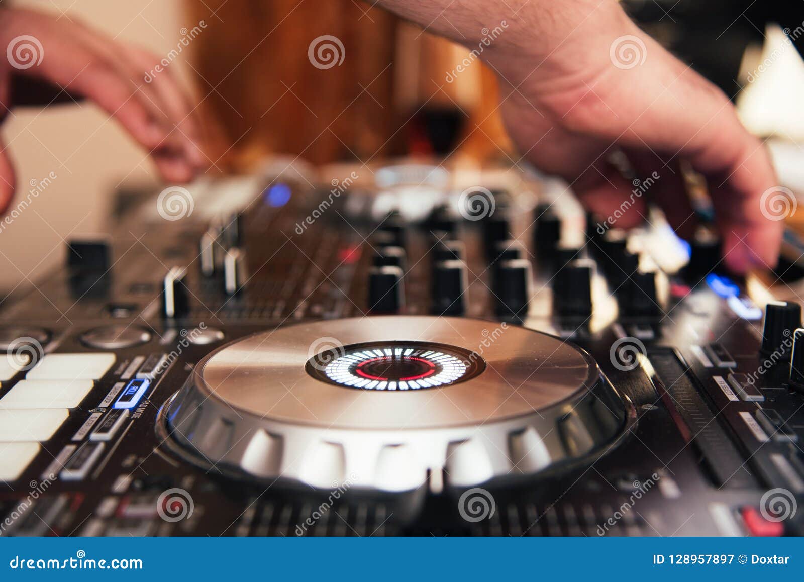 Dj mixer panel stock image. Image of motion, mixer, equalizer - 128957897