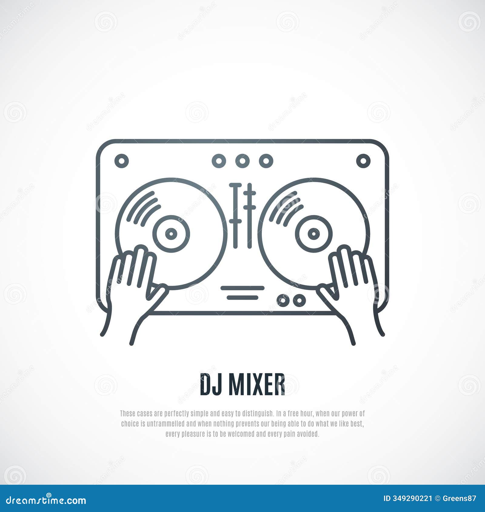 DJ mixer simple line icon. stock illustration. Illustration of party ...