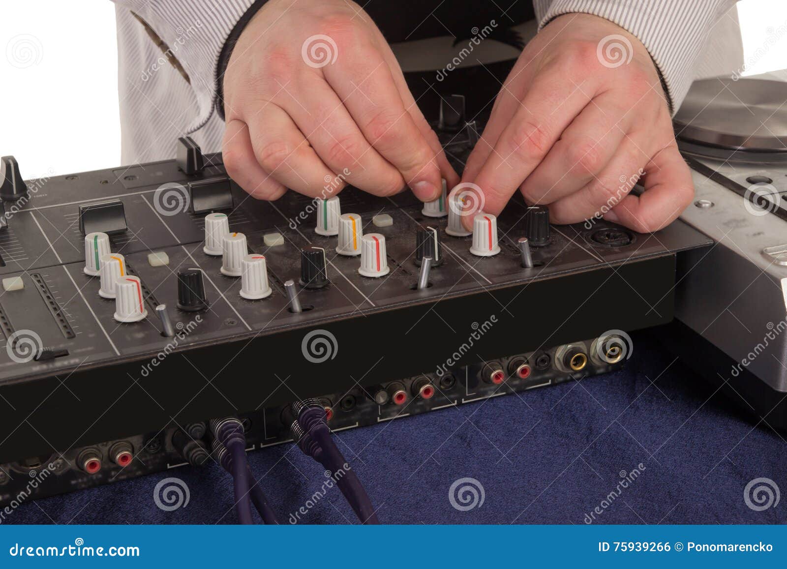 DJ with the mixer stock photo. Image of technology, mixing - 75939266