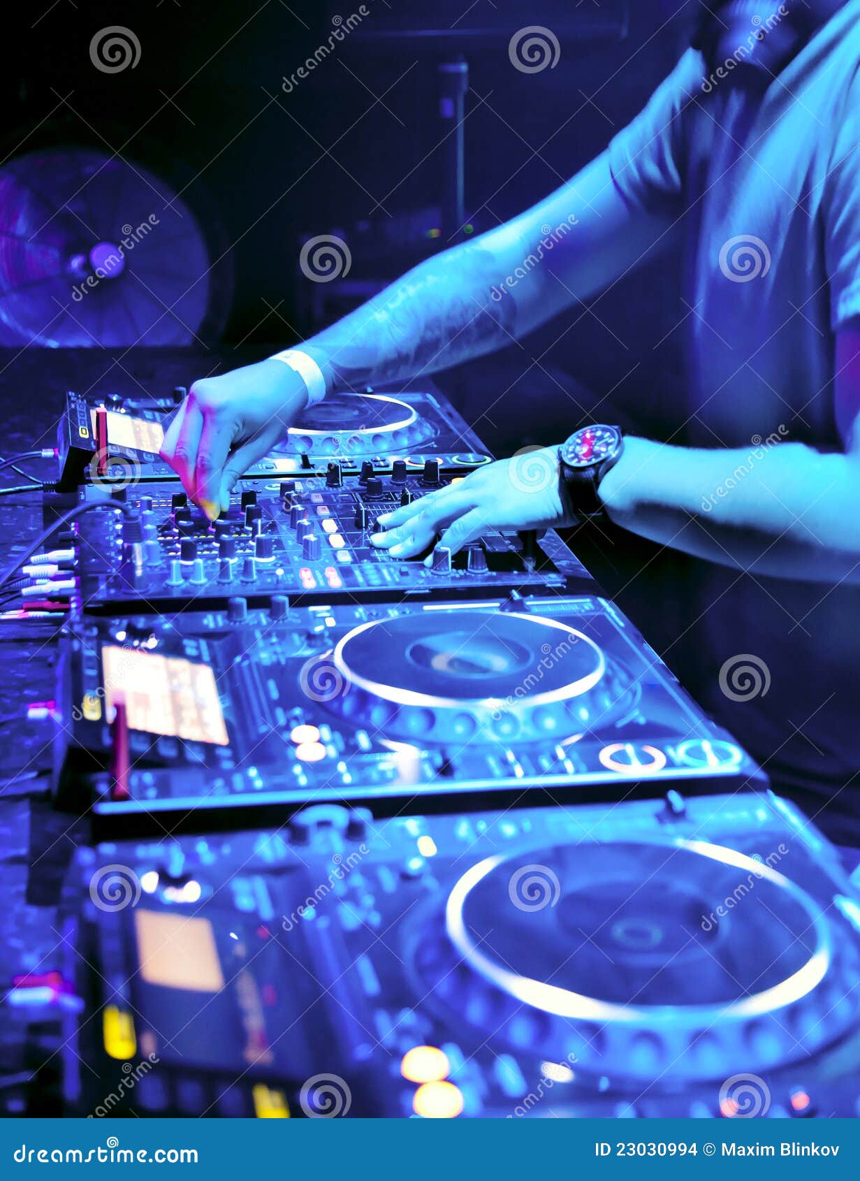 Dj mixes the track stock photo. Image of instrument, music - 23030994
