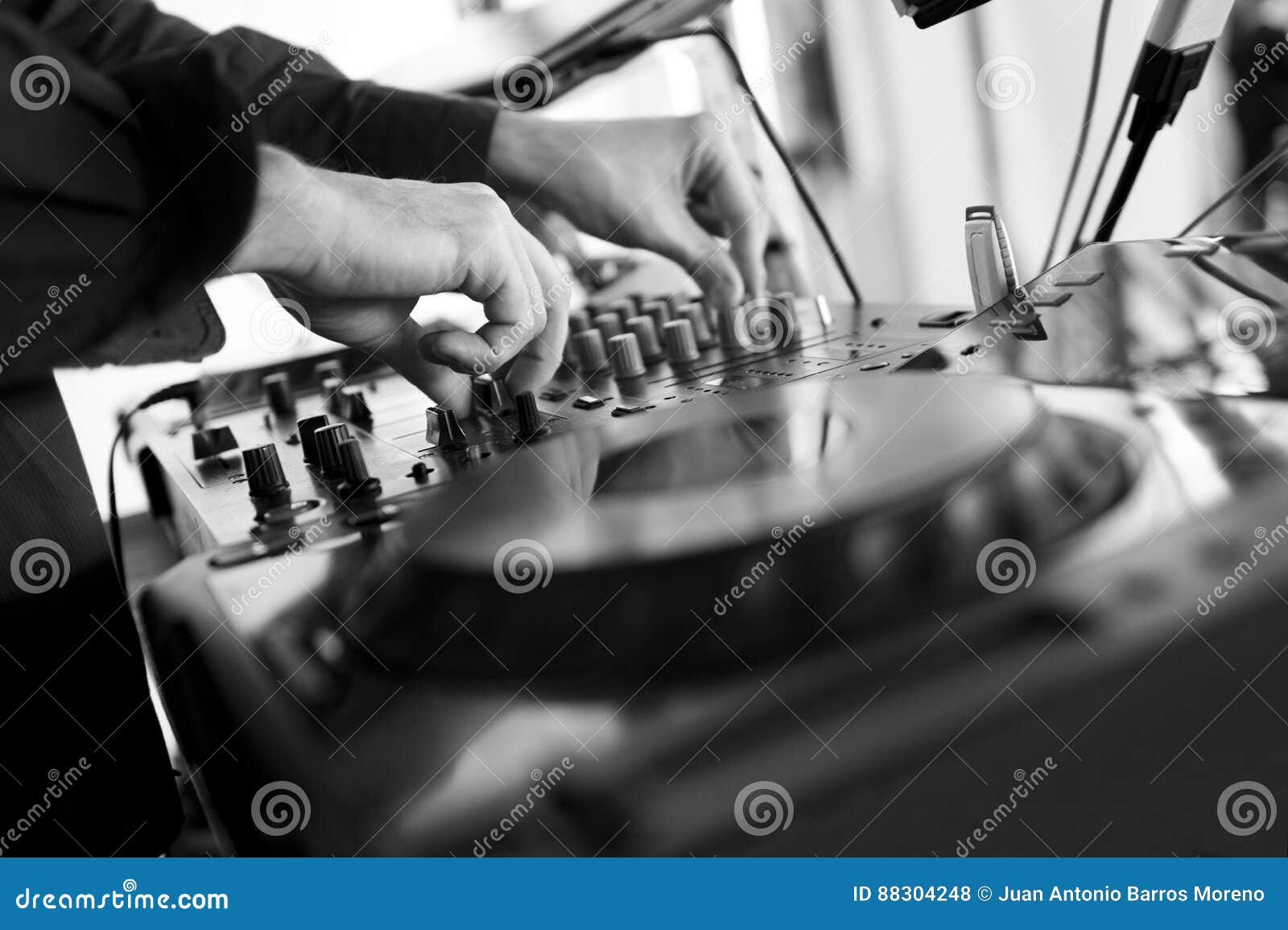 Dj Mixes the Track in the Nightclub Stock Photo - Image of club, disc ...