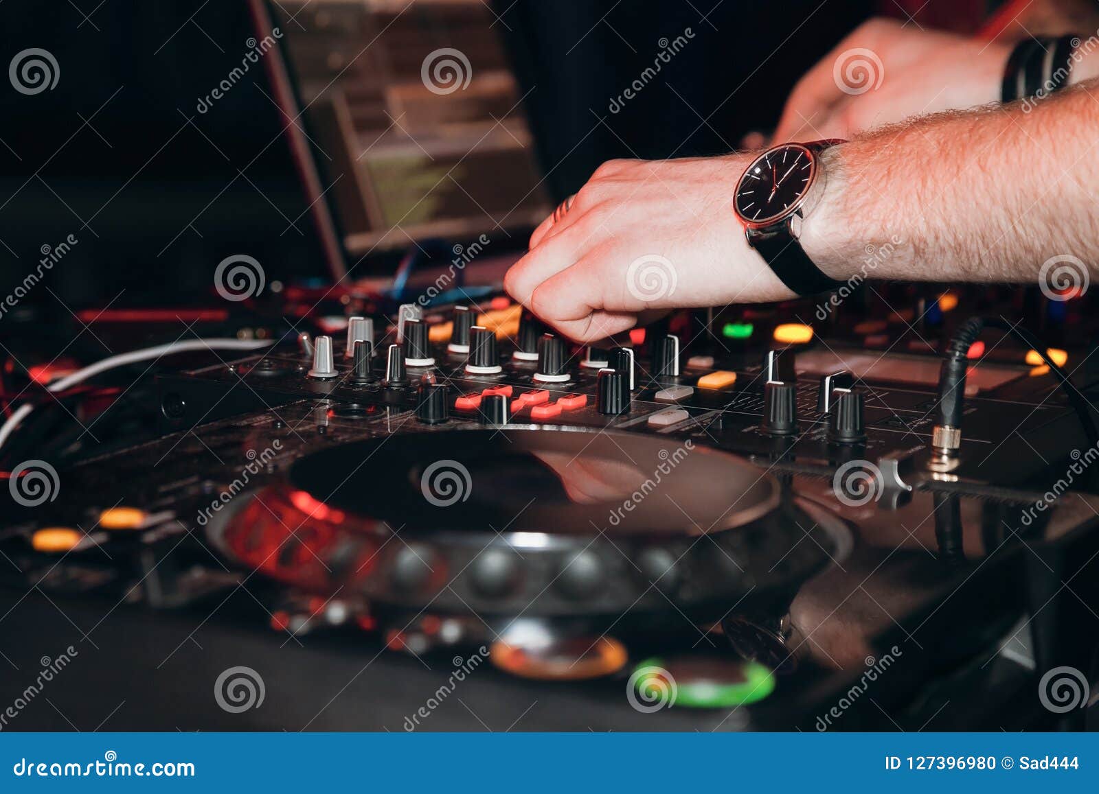 DJ panel stock photo. Image of light, disco, loudness - 127396980